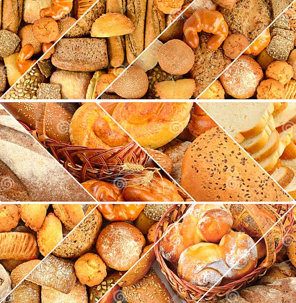 Big Set of Fresh Bread Products Stock Image - Image of diet, fresh ...