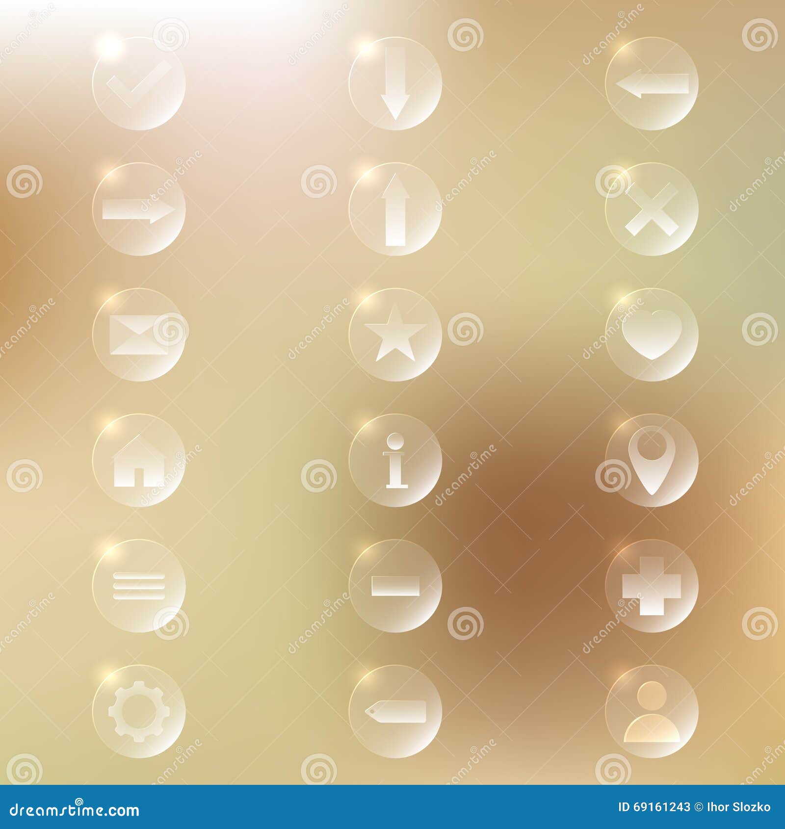 Big Set of Glassy Icons stock vector. Illustration of abort - 69161243