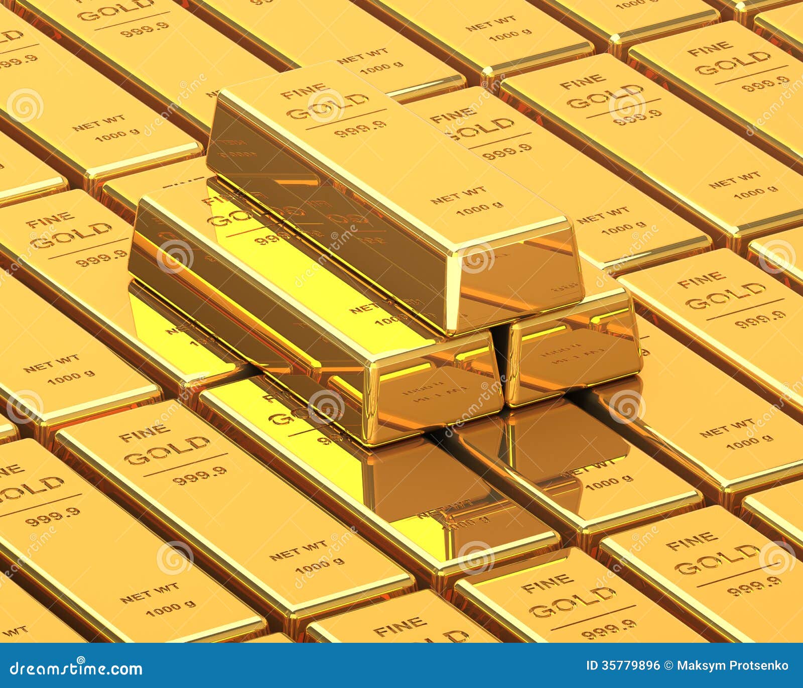 Big Set of Gold bars stock illustration. Illustration of finance - 35779896
