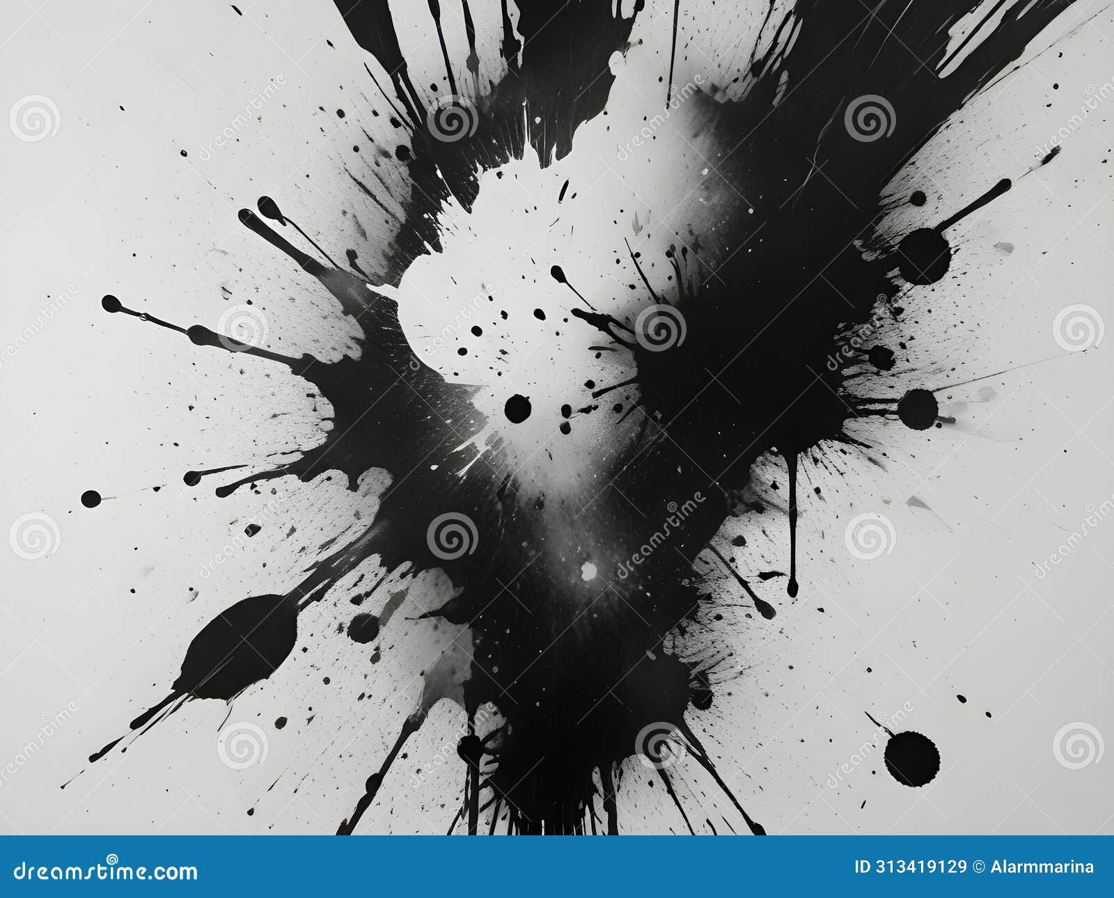 Big Set of Grunge Splashes, Paint Splashes, Stains on a White ...