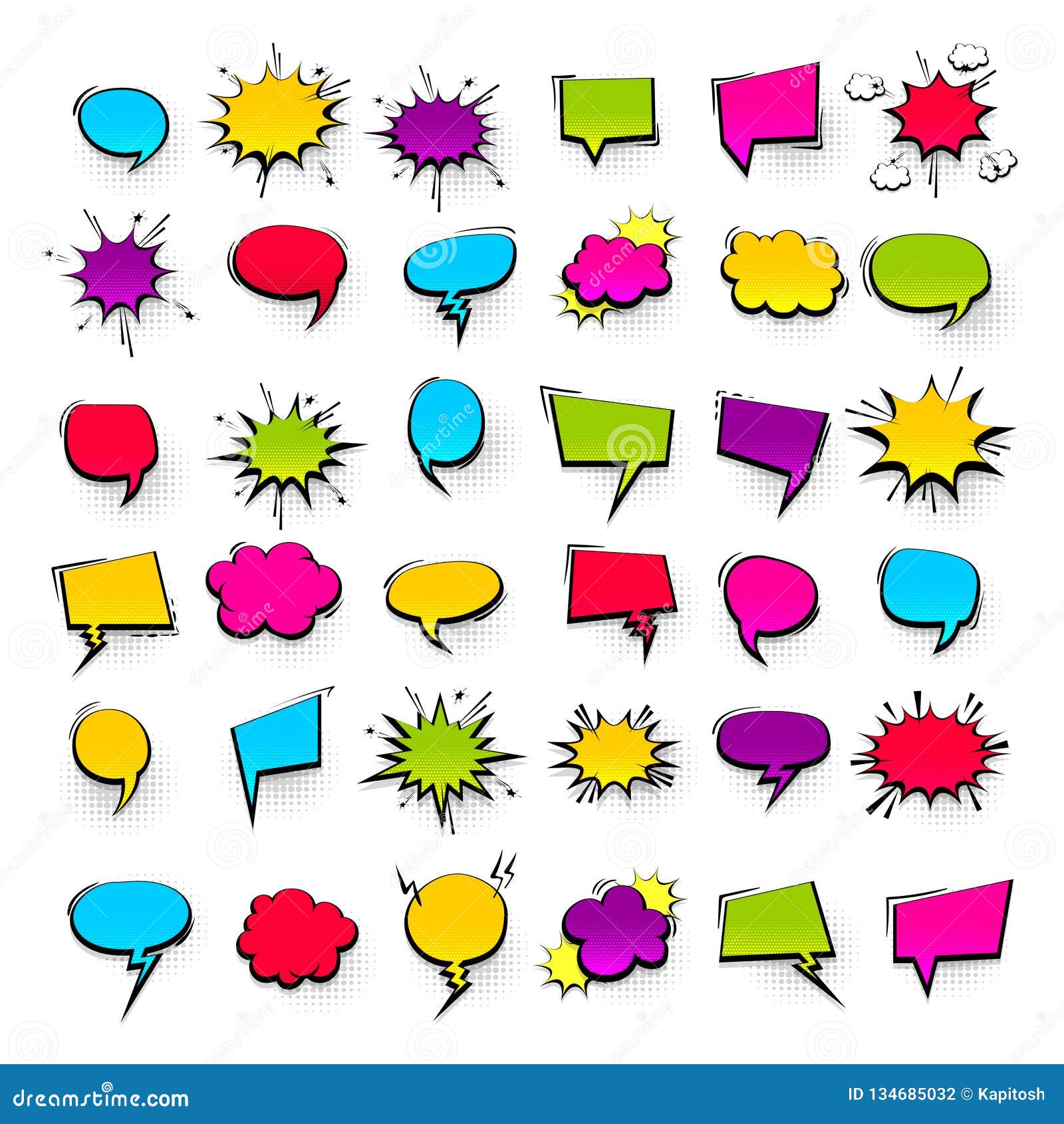 Big Set Hand Drawn Effects Comic Speech Bubbles Stock Vector ...