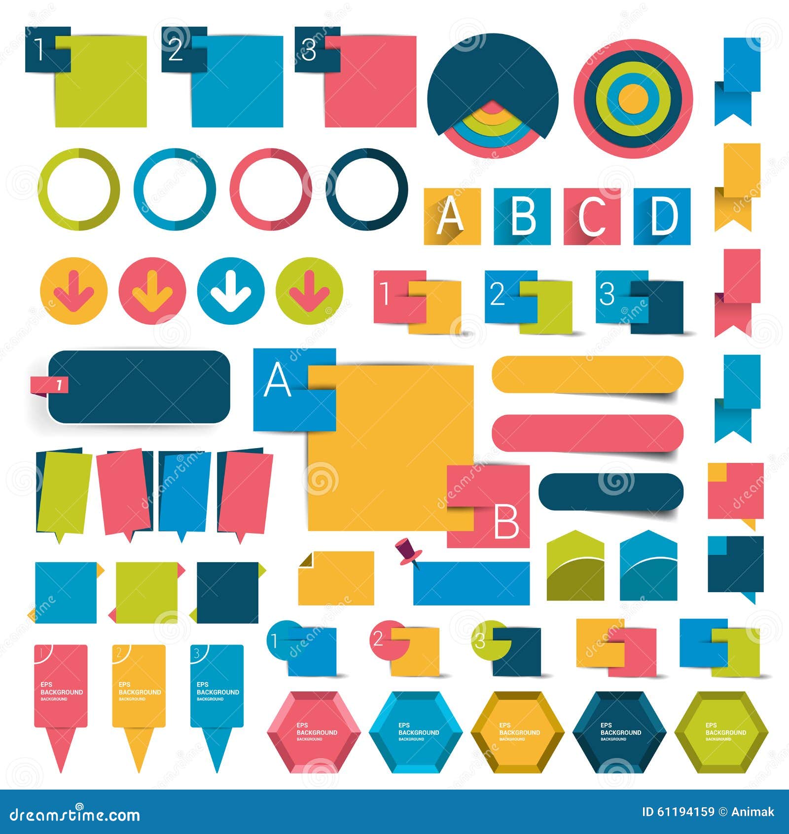 Big Set Infographics Flat Design Buttons,elements, Charts, Buttons ...