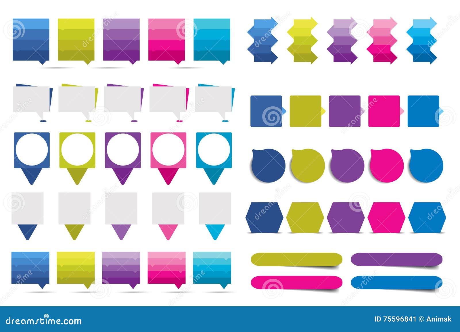 Big Set of Infographics Flat Design Elements, Schemes, Charts, Buttons ...