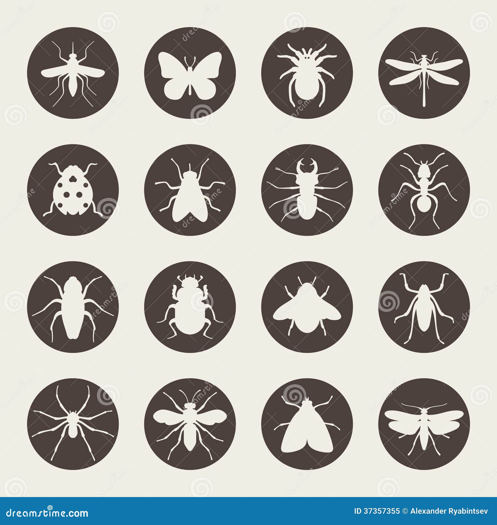 Big set of Insects icon stock illustration. Illustration of collection ...