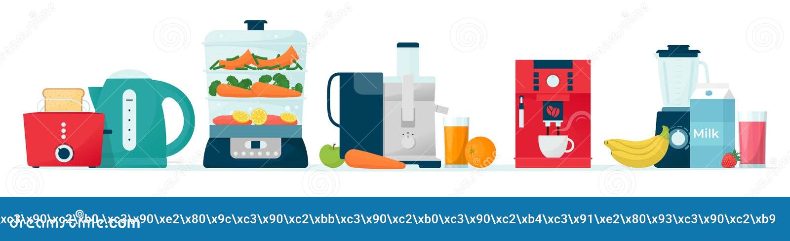 Big Set of Kitchen Appliances for Quick and Convenient Cooking and ...