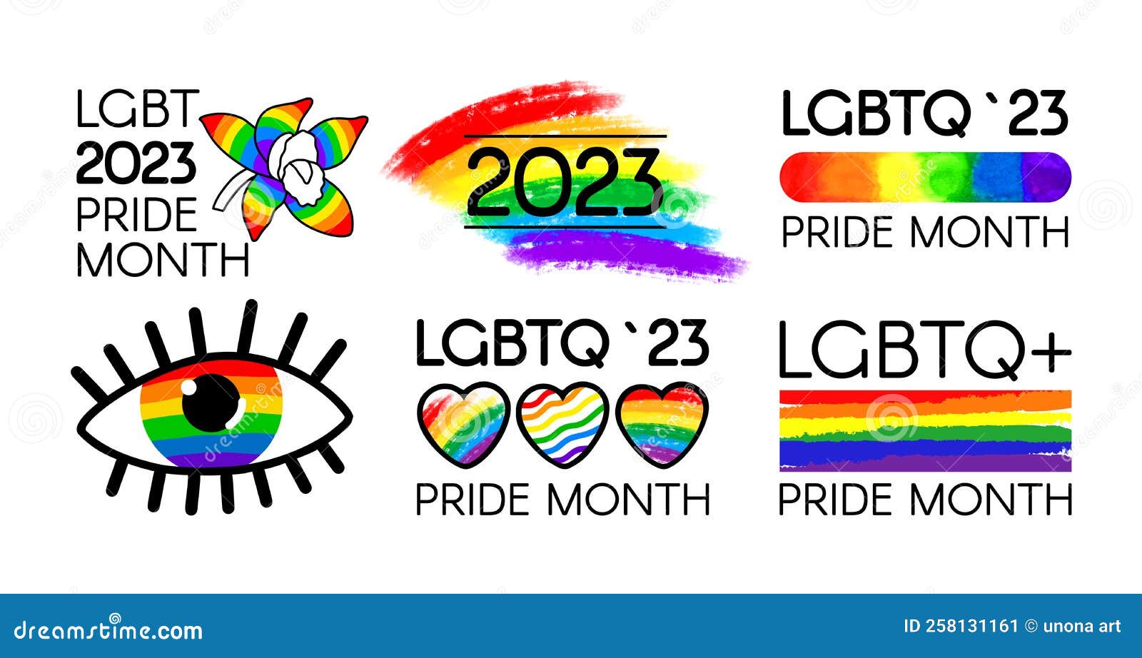 Big Set Of Lgbt Pride Month 2023 Stock Illustration Illustration Of