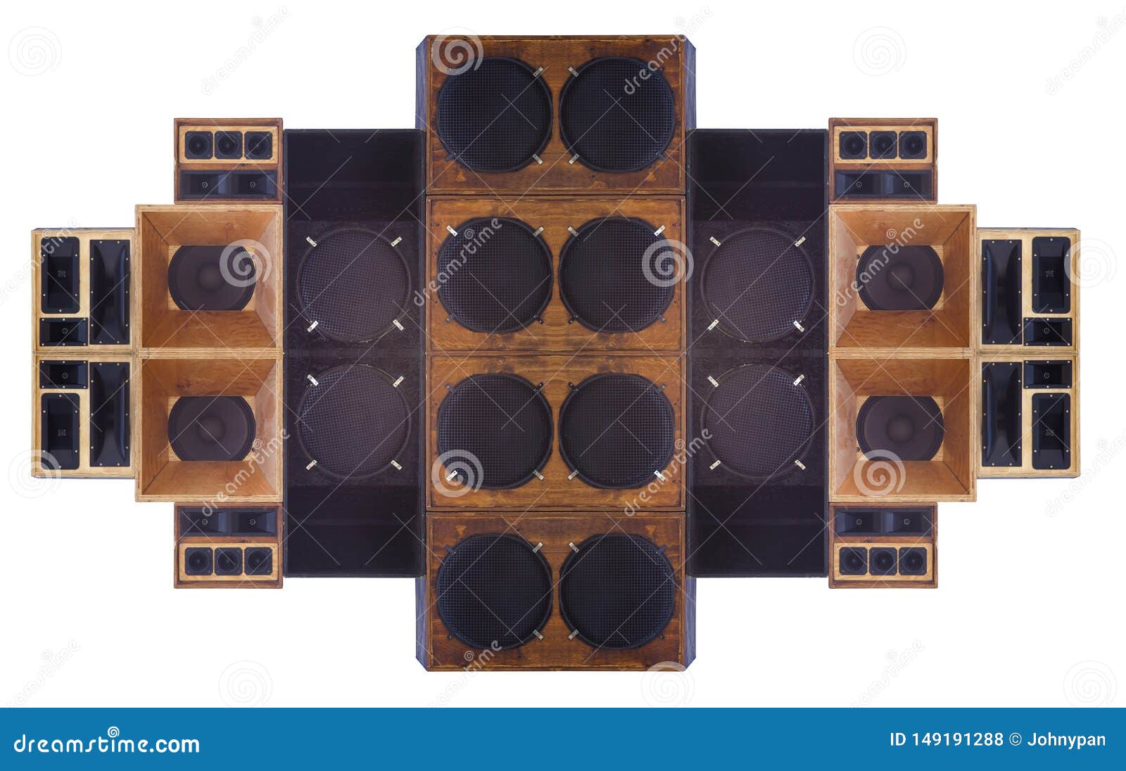 Big Set of Loudspeaker for a Concert Stock Photo - Image of black ...