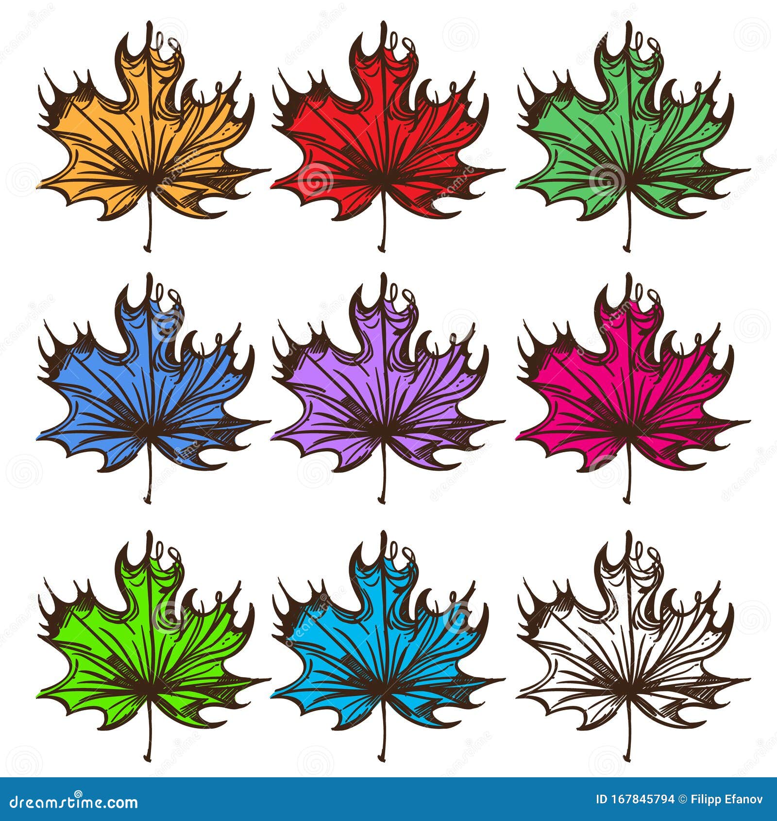 Big Set of Multi-colored Maple Leaves. Labels for Design Autumn Party ...