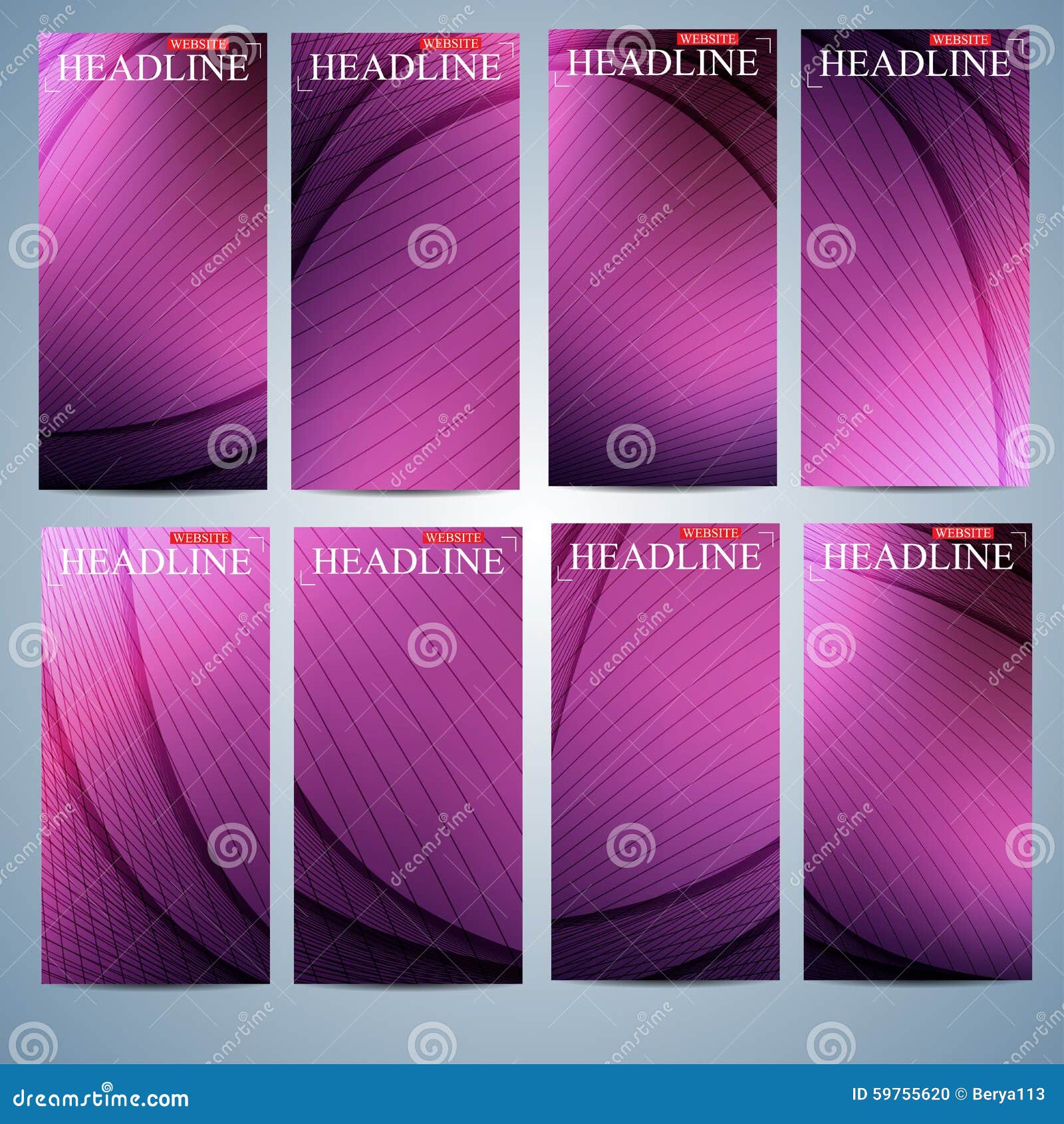 Big Set of Multicolored Vertical Backgrounds. Modern Page Website ...