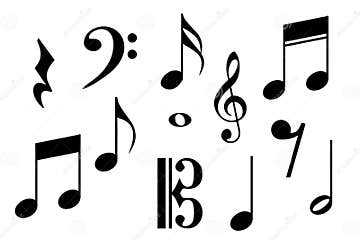 Big Set of Music Notes. Vector Illustration Stock Vector - Illustration ...