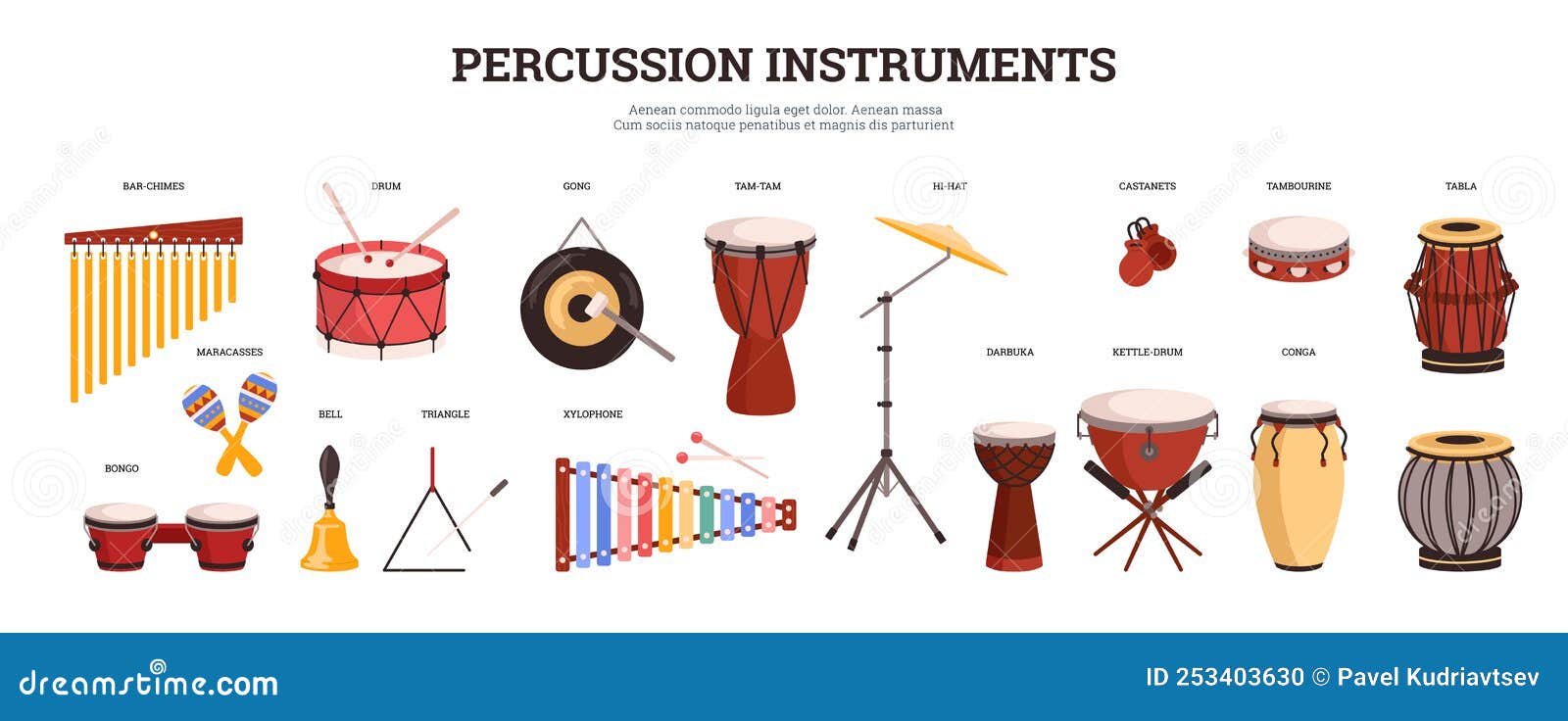 Big Set of Percussion Instruments with Names of Each Flat Style Stock ... Big Set of Percussion Instruments with Names of Each Flat Style Stock ...