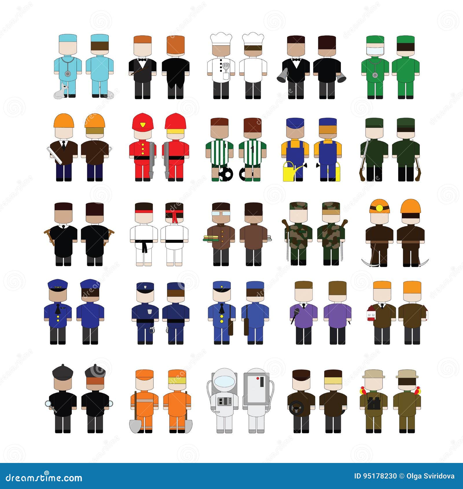 Big set professions stock vector. Illustration of model - 95178230