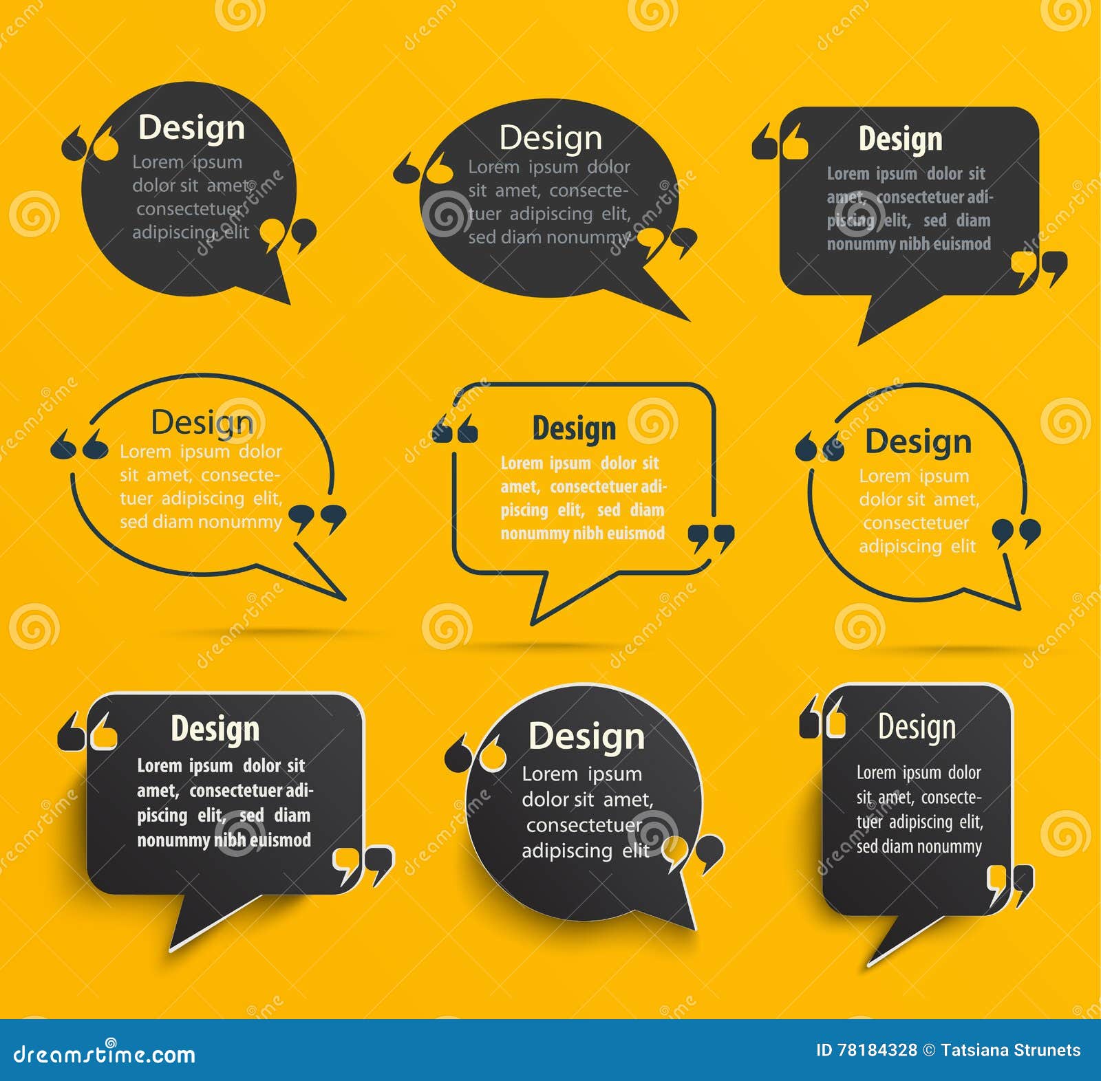 Big Set of Quote Bubbles and Templates. Stock Vector - Illustration of ...