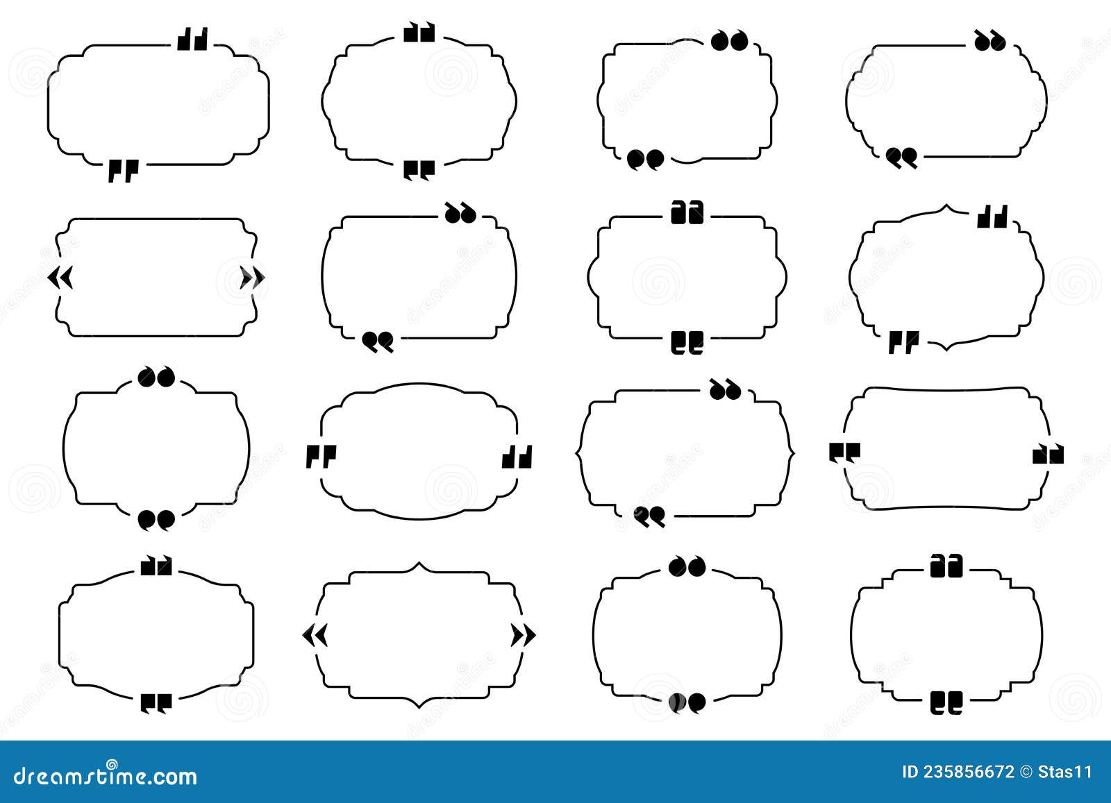 Big Set of Quote Text Vintage Labels Frames in a Flat Design. Quote ...