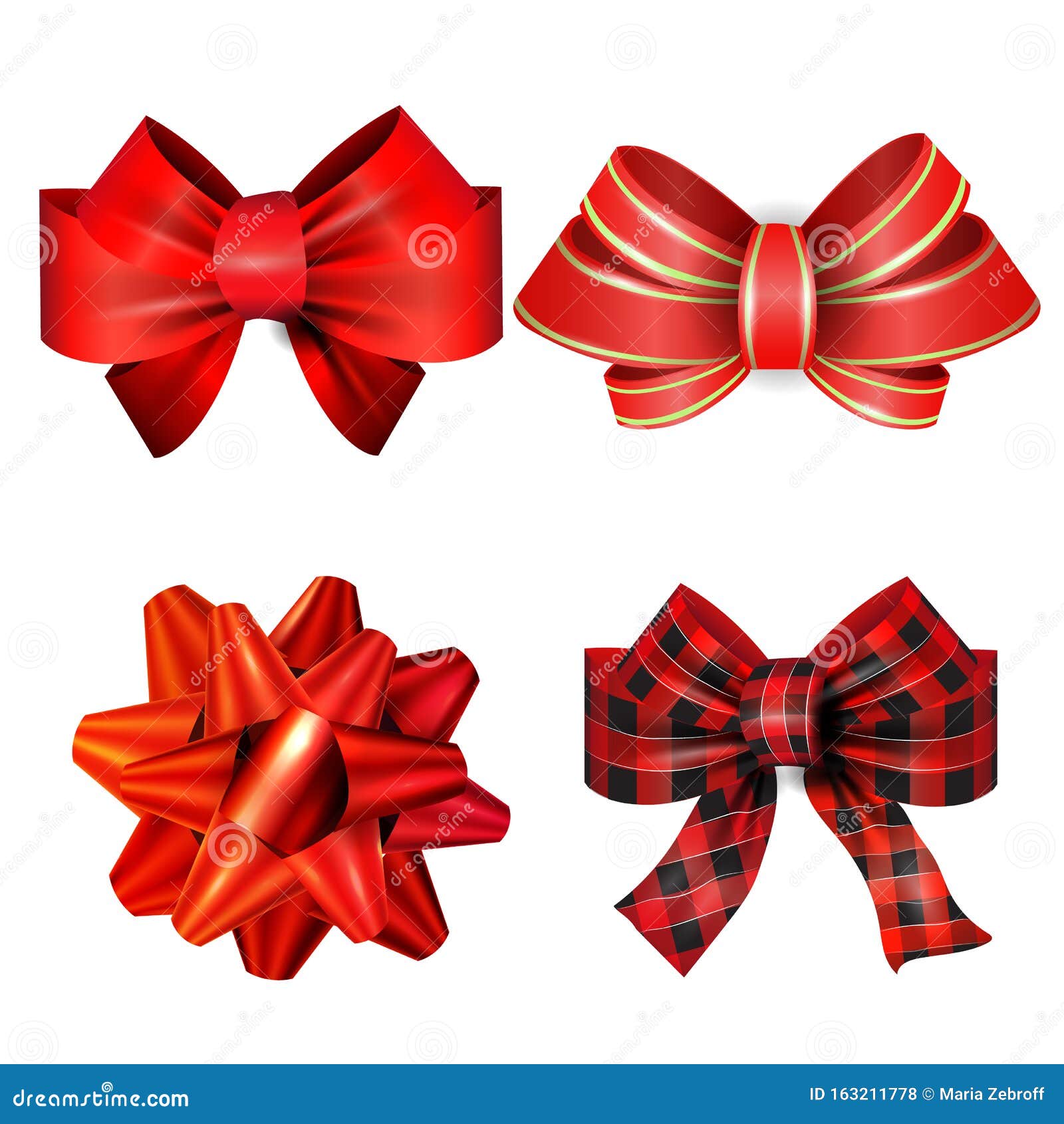 Big Set of Red Gift Bows with Ribbons. Vector Stock Vector ... Big Set of Red Gift Bows with Ribbons. Vector Stock Vector ...