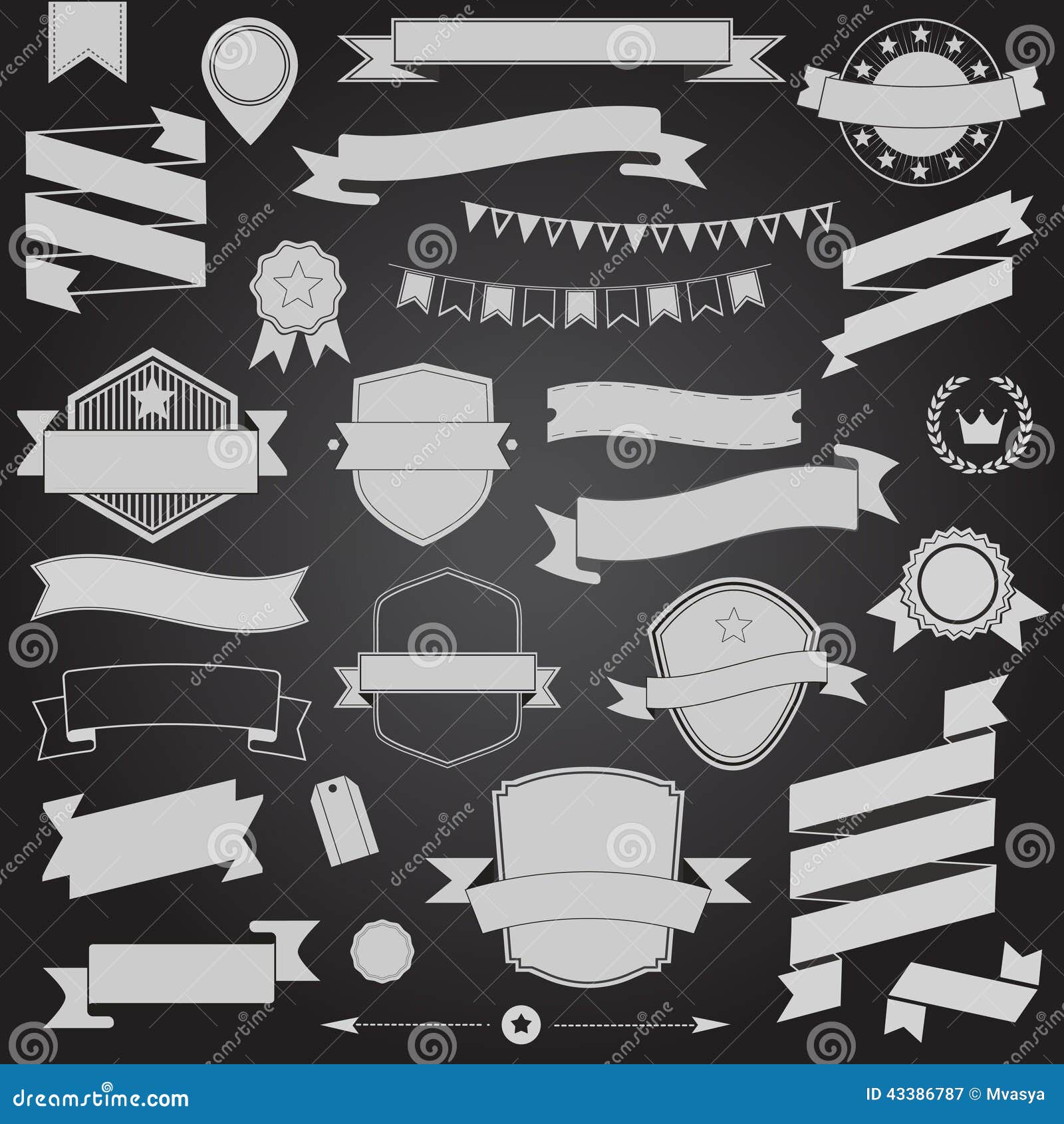 Big Set Retro Design Ribbons and Badge Vector Design Elements Stock ... Big Set Retro Design Ribbons and Badge Vector Design Elements Stock ...