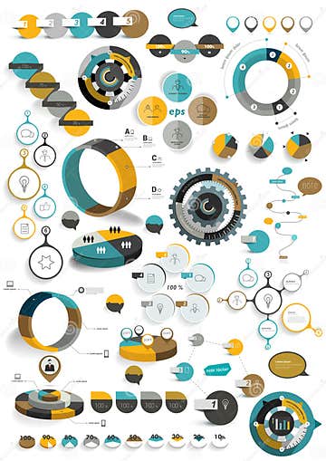Big Set of Round Infographic Templates. Stock Vector - Illustration of ...