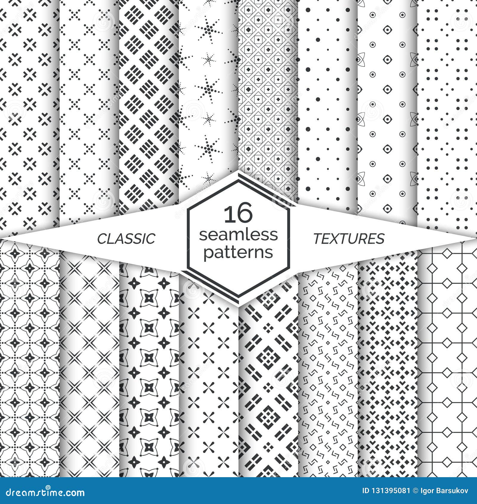 Big Set of Seamless Patterns. Classical Simple Textures Stock Vector ...