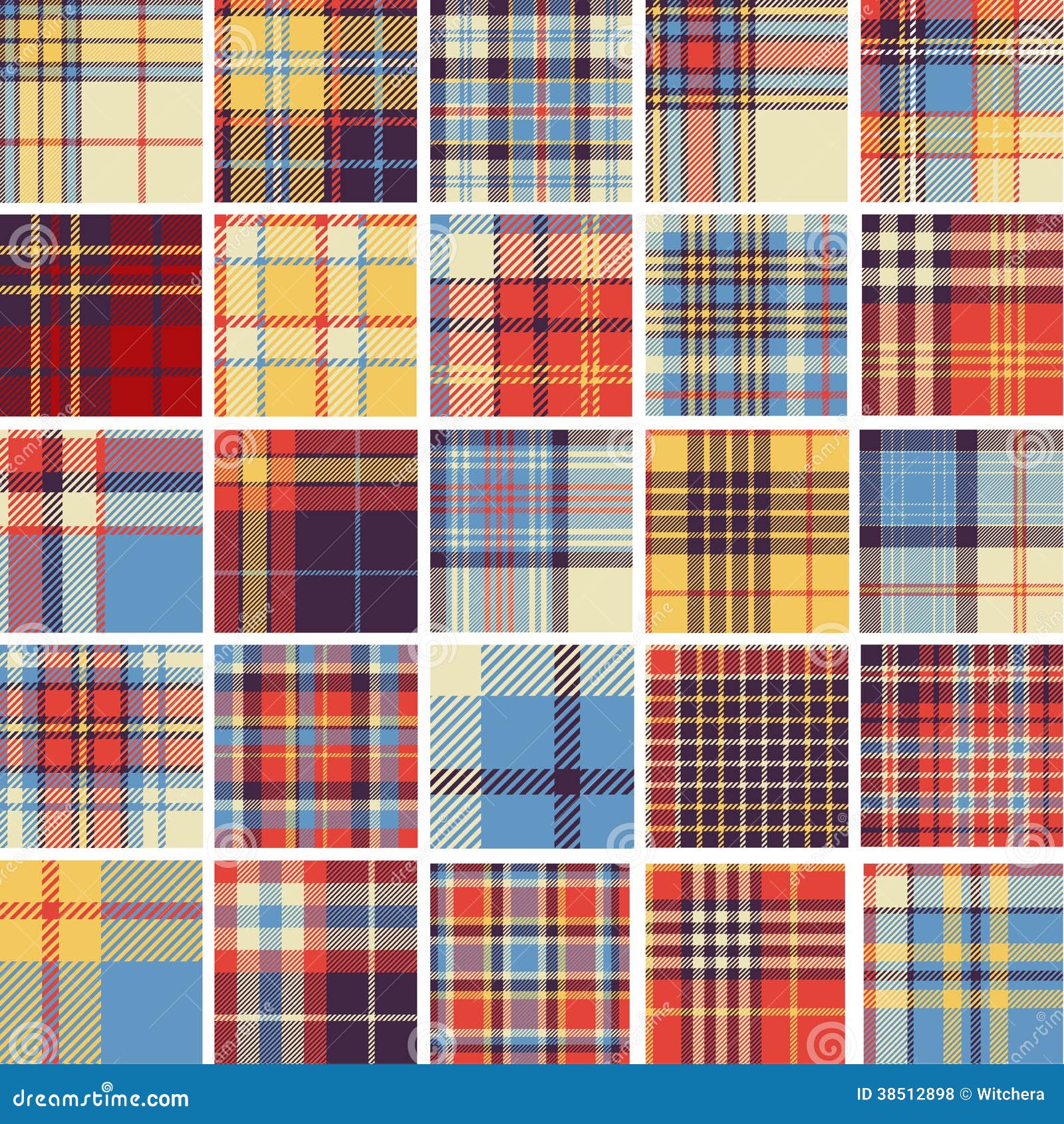 Big Set of Seamless Tartan Patterns Stock Vector - Illustration of ...
