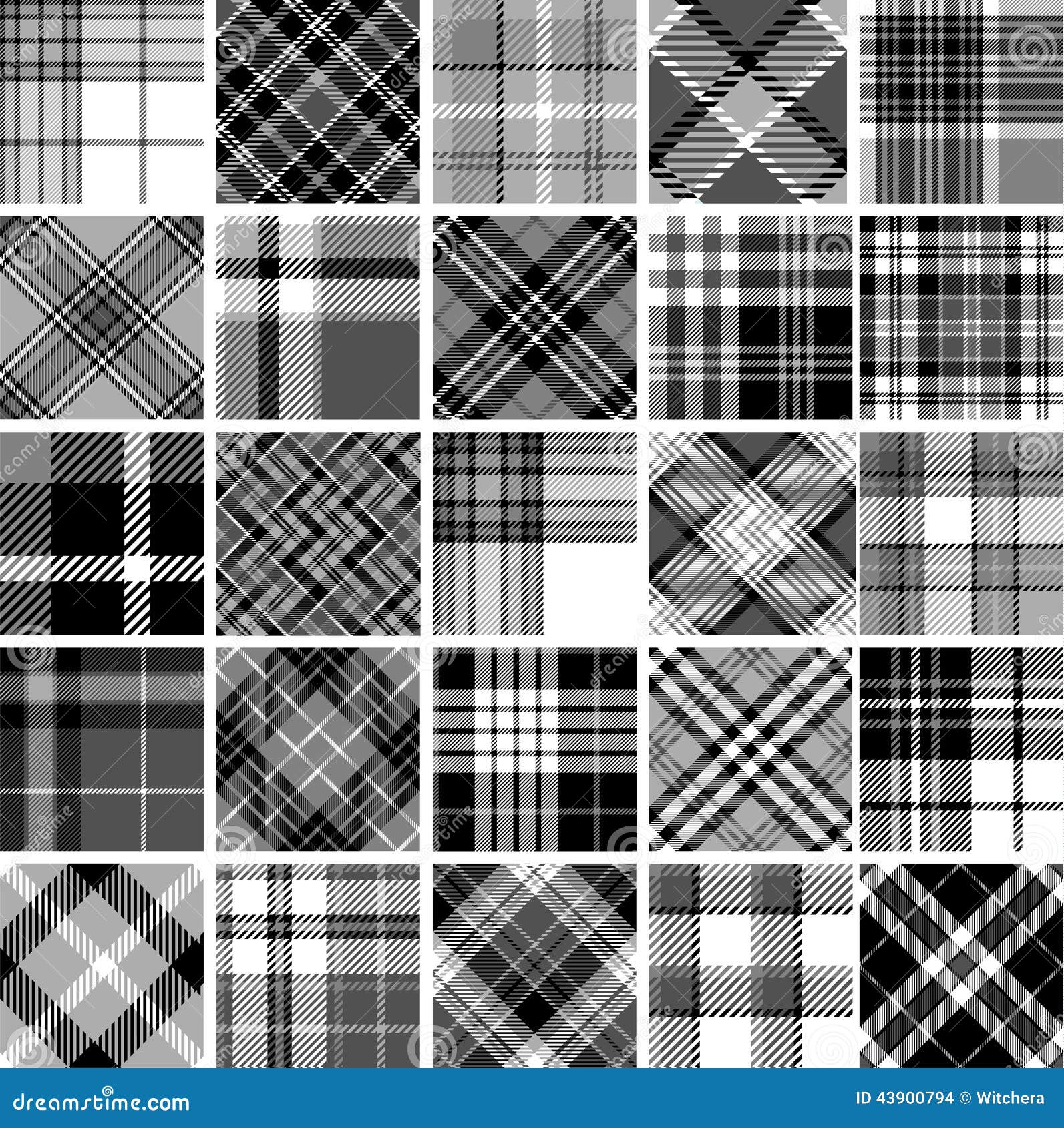Big Set of Seamless Tartan Patterns Stock Vector - Illustration of ...