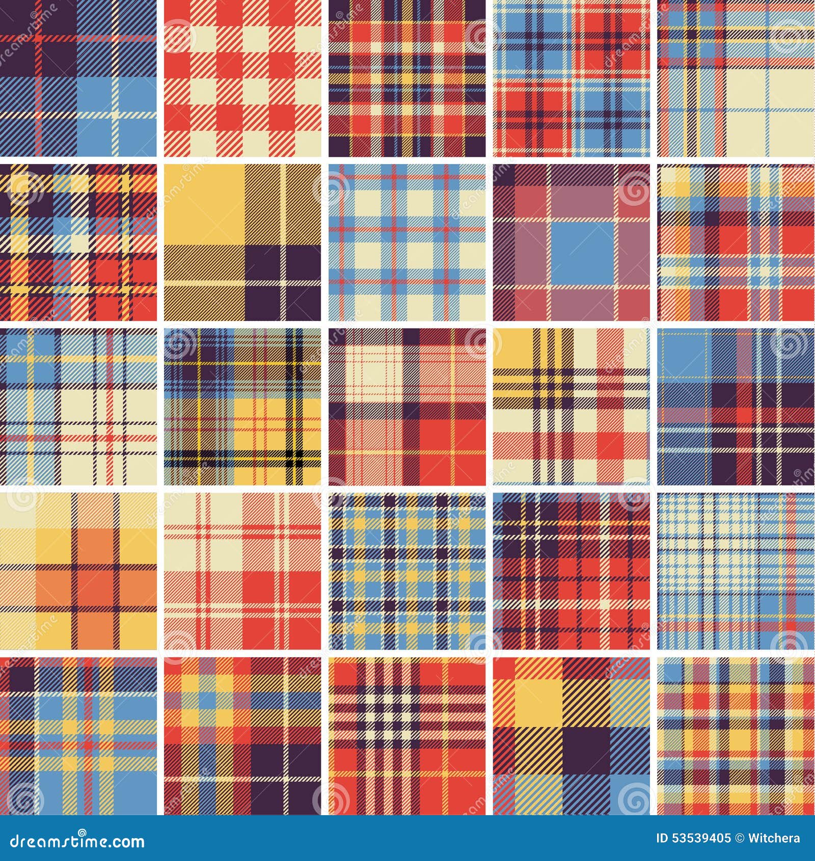 Big Set of Seamless Tartan Patterns Stock Vector - Illustration of ...