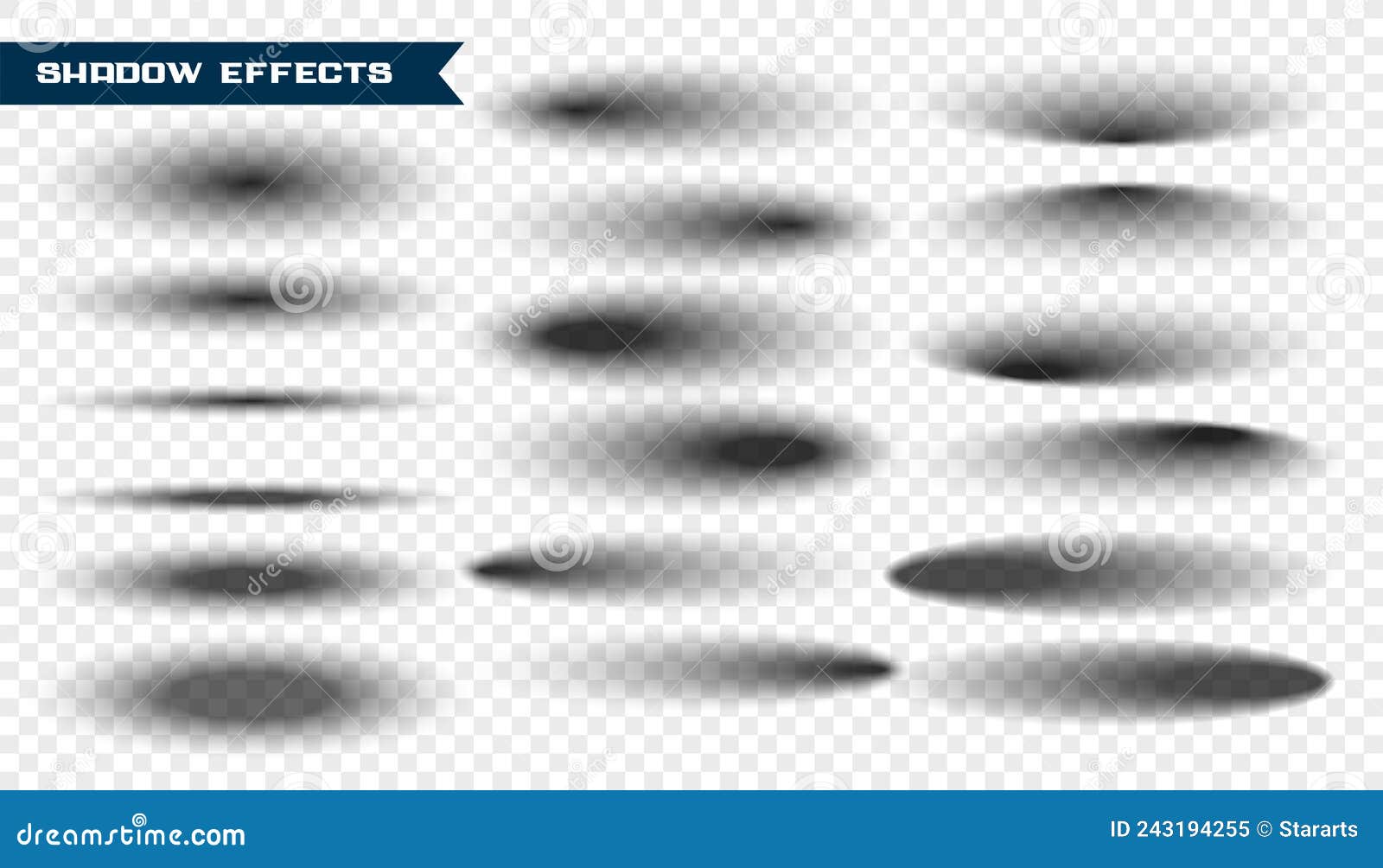 Big Set of Shadows on Transparent Background Stock Vector ...