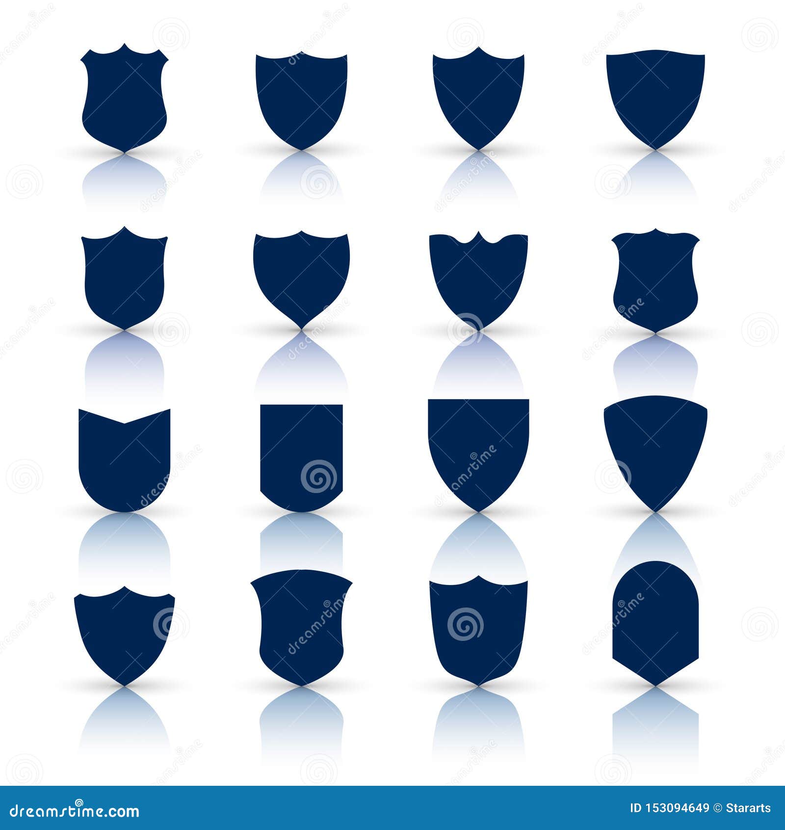 Big Set of Shield Symbols and Icons Stock Vector - Illustration of ...
