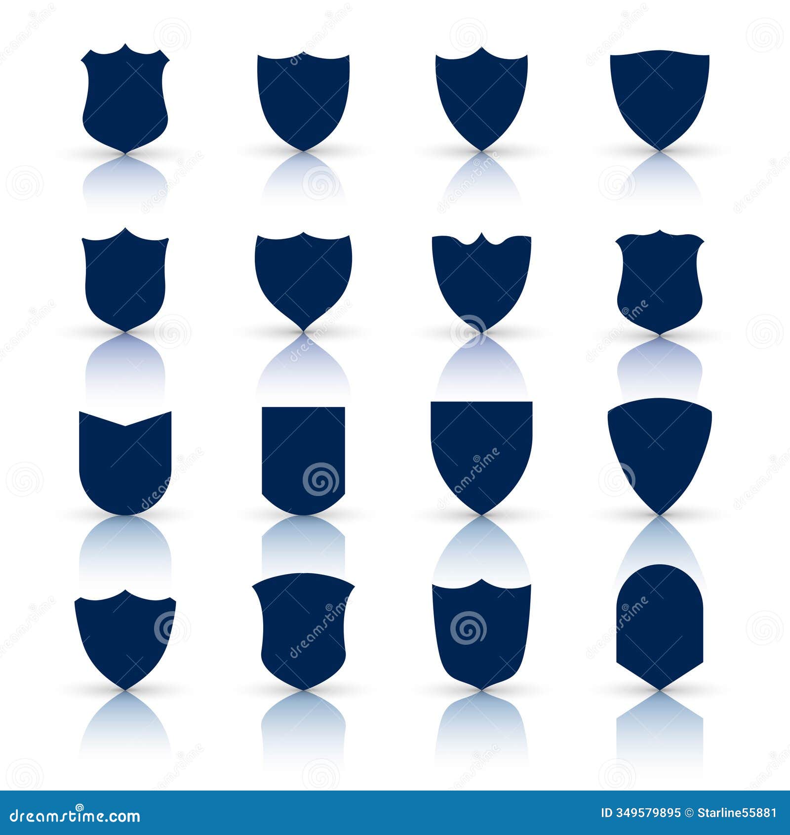 Big Set of Shield Symbols and Icons Stock Vector - Illustration of ...