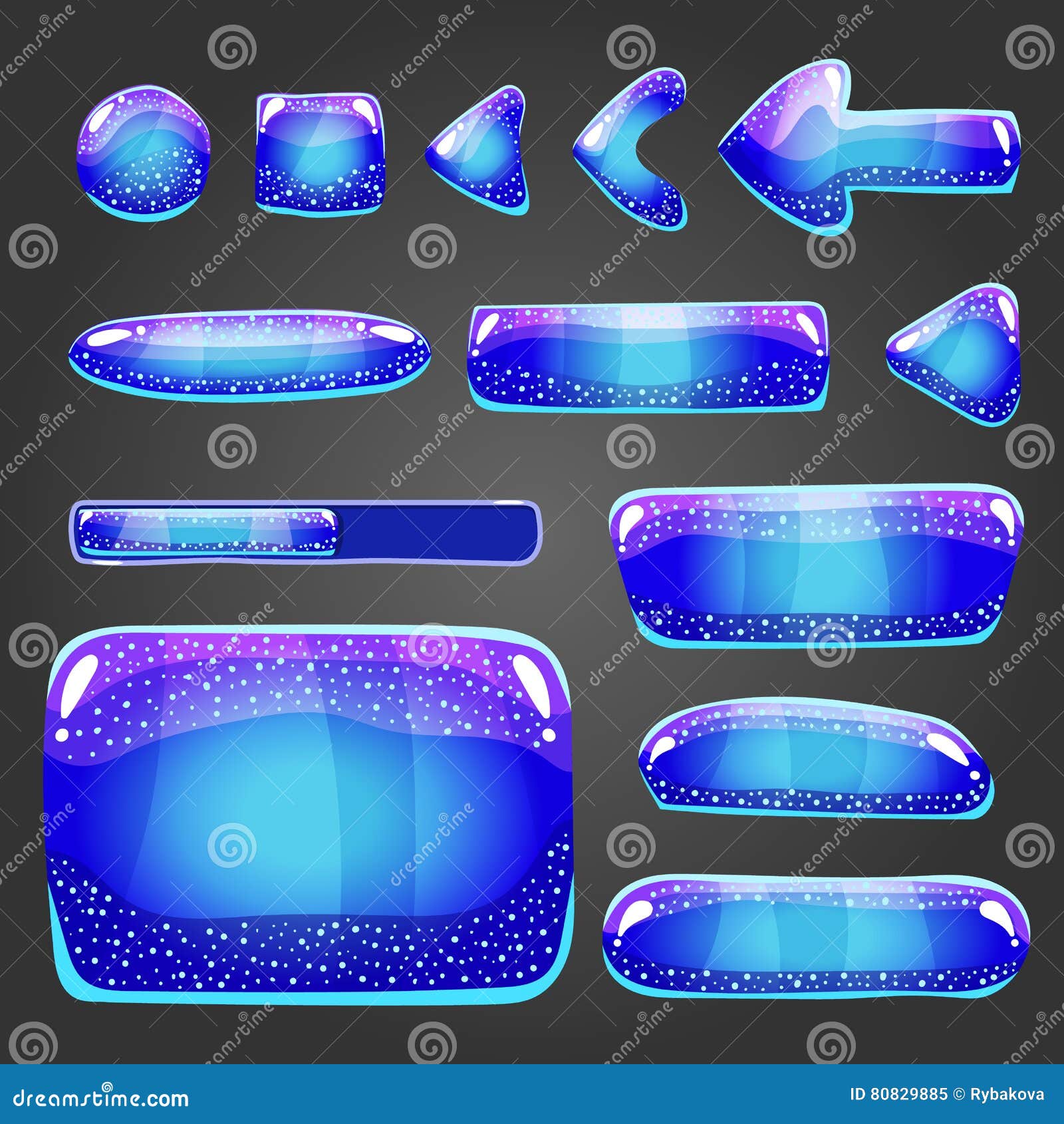 Big set of shiny button stock illustration. Illustration of glass ...