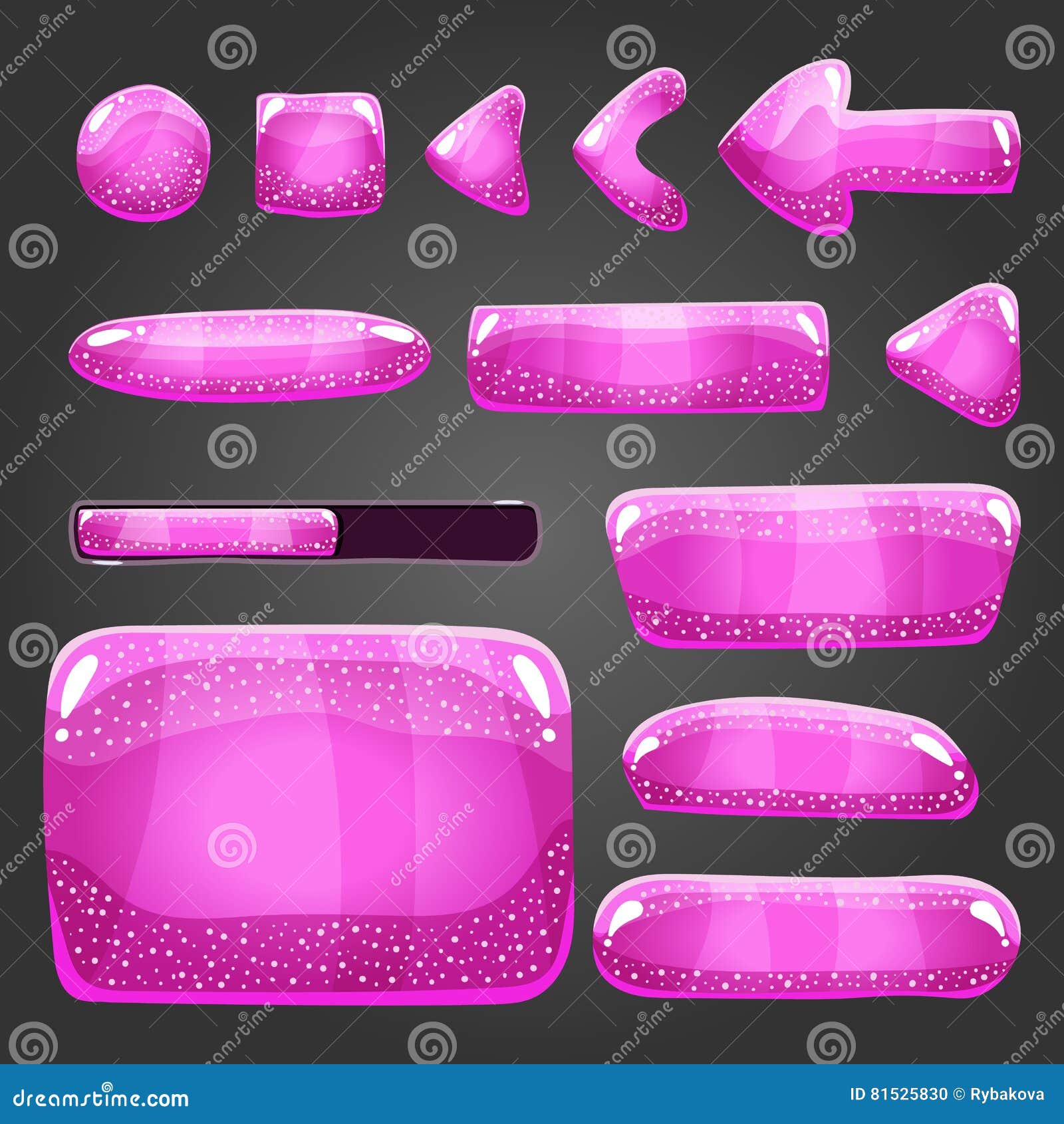 Big set of shiny button stock illustration. Illustration of assets ...