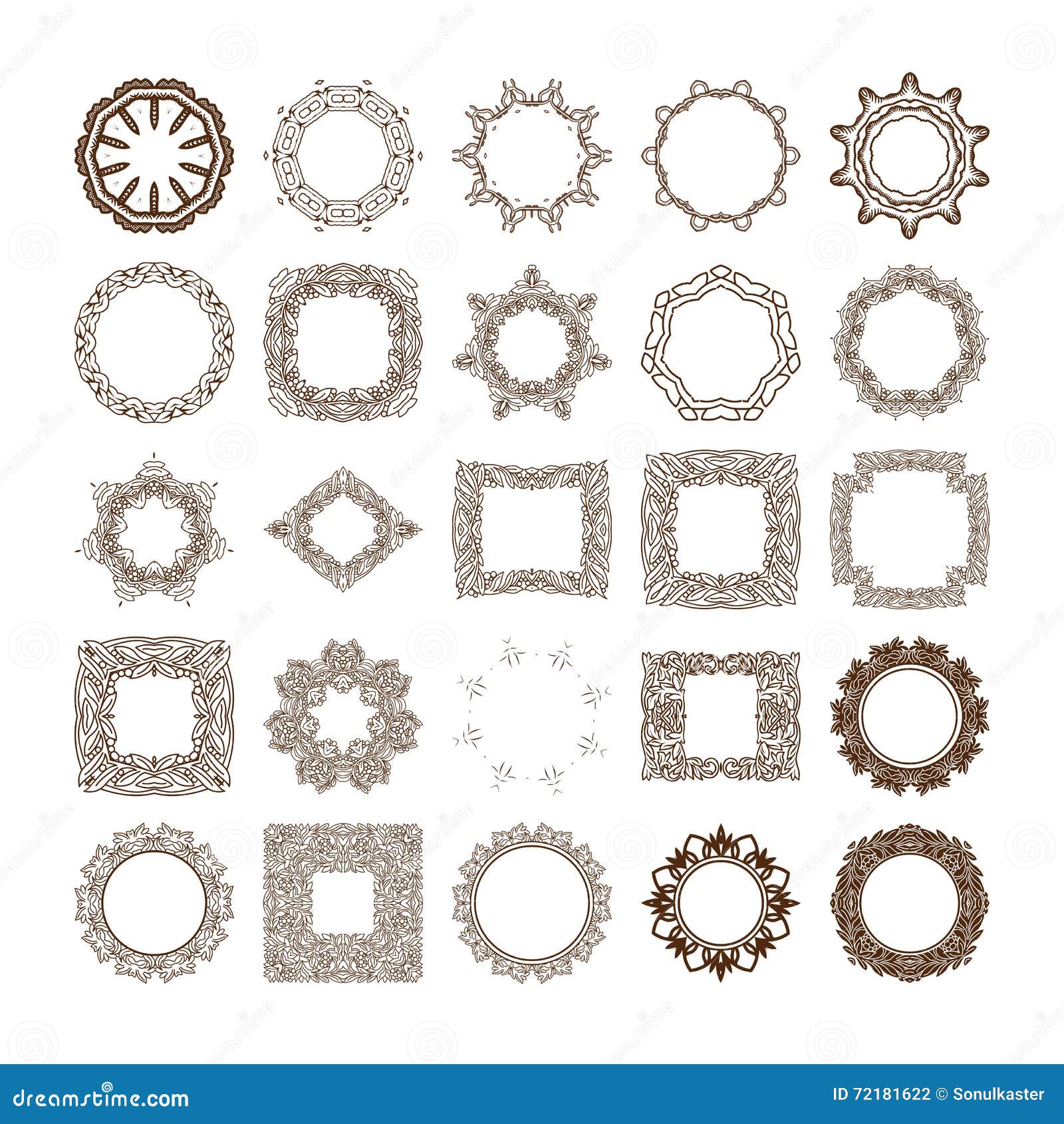 Big Set of Simple Linear Monograms. Stock Vector - Illustration of ...