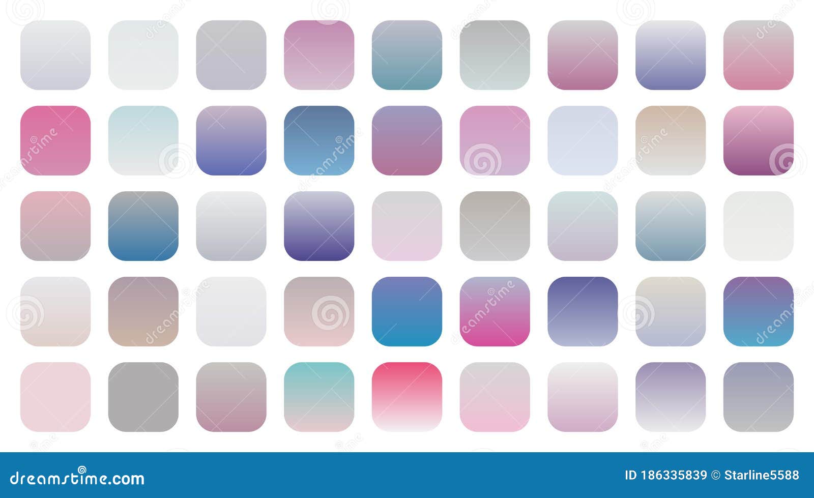 Big Set of Soft Gradients Combinations Swatches Stock Vector ...