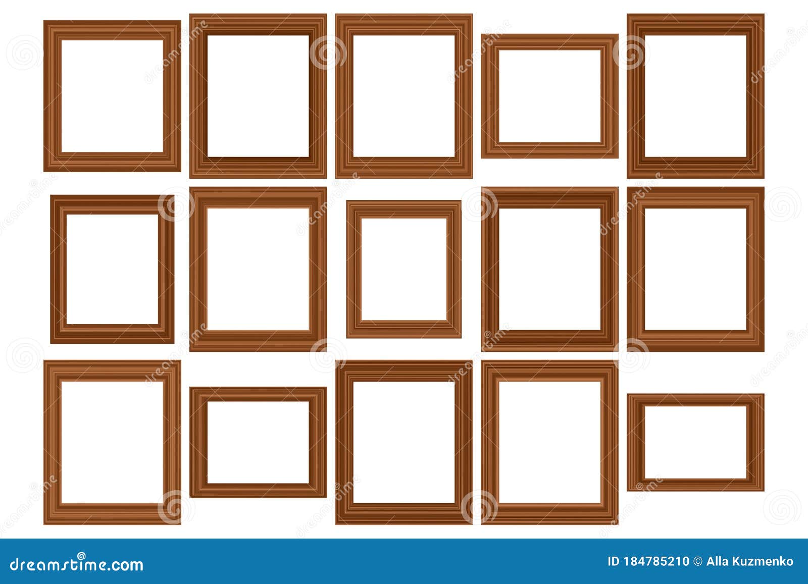 Big Set of Squared Vintage Wooden Frame for Your Design. Vintage Cover ...