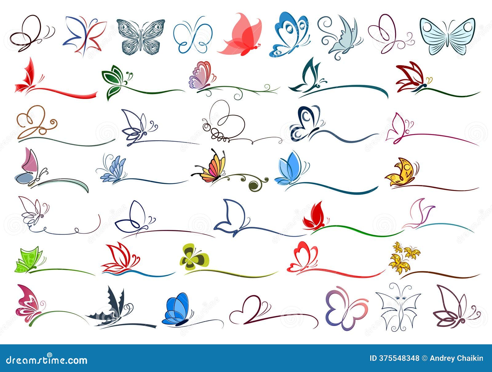 Butterfly Symbols Vector Illustration | CartoonDealer.com #56314402