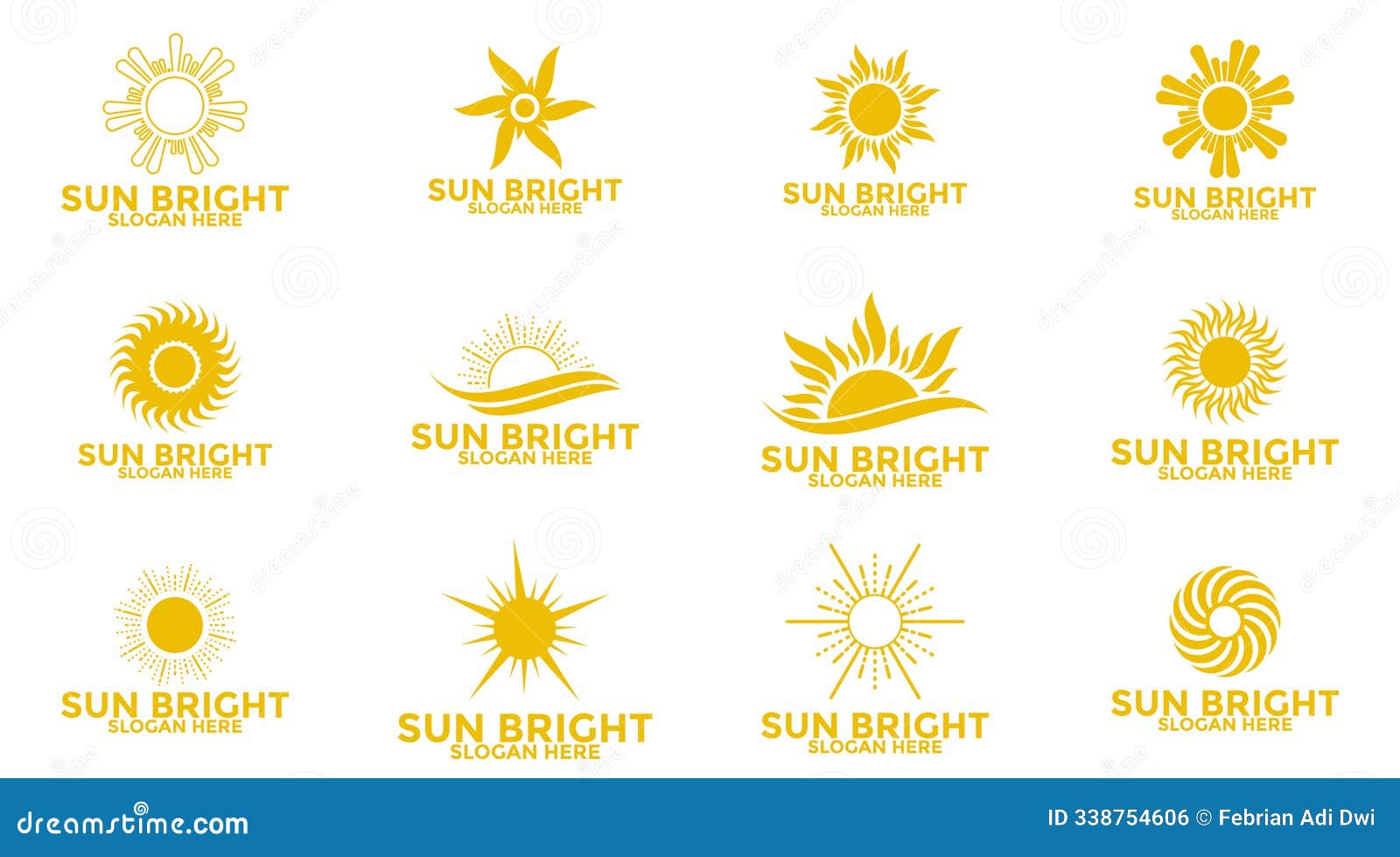 Big Set of Sun Logo Design Vector Template Icon Symbol Illustration ...