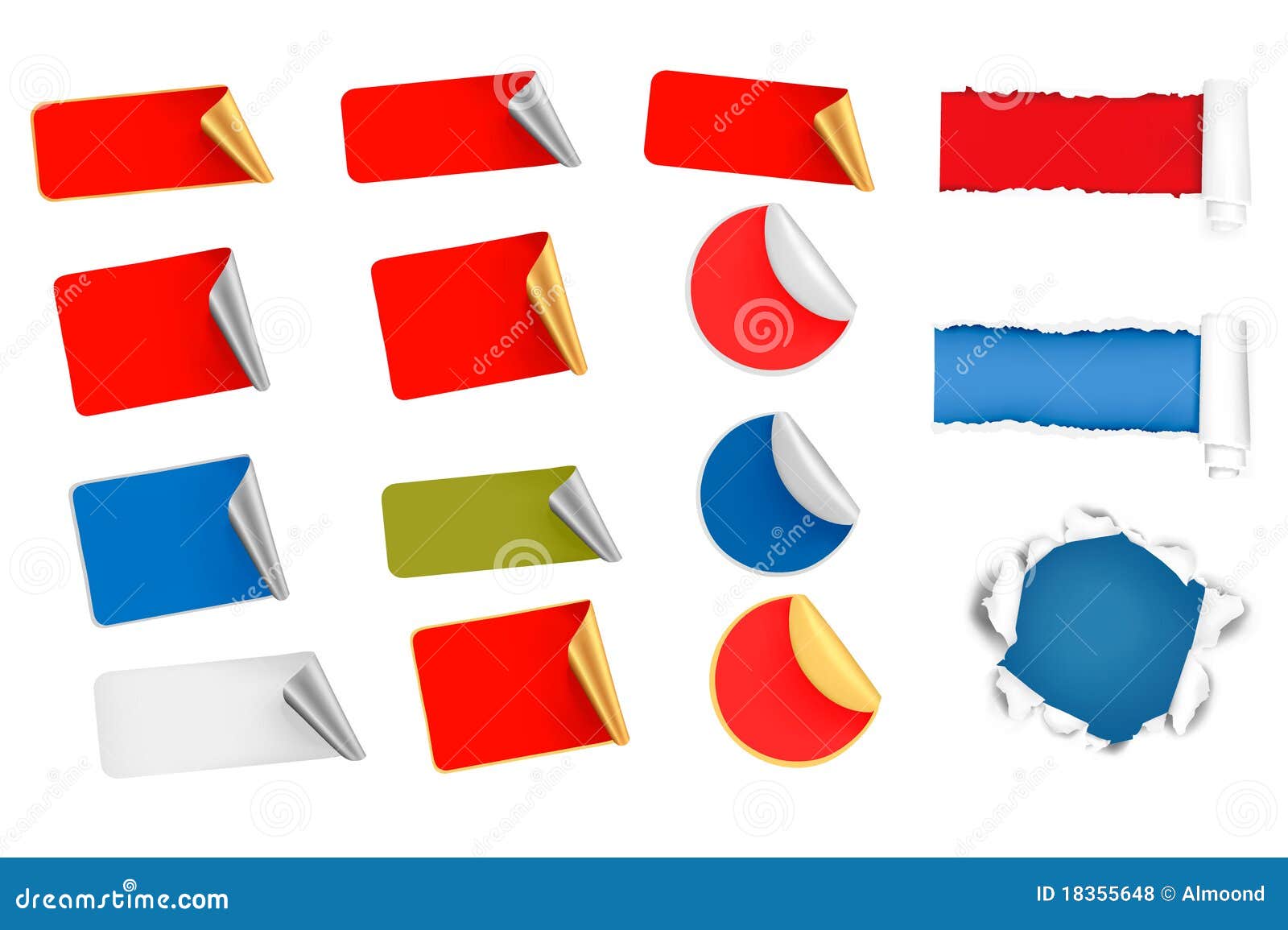 Big Set of Tags, Labels and Ripped Papers. Stock Vector - Illustration ...