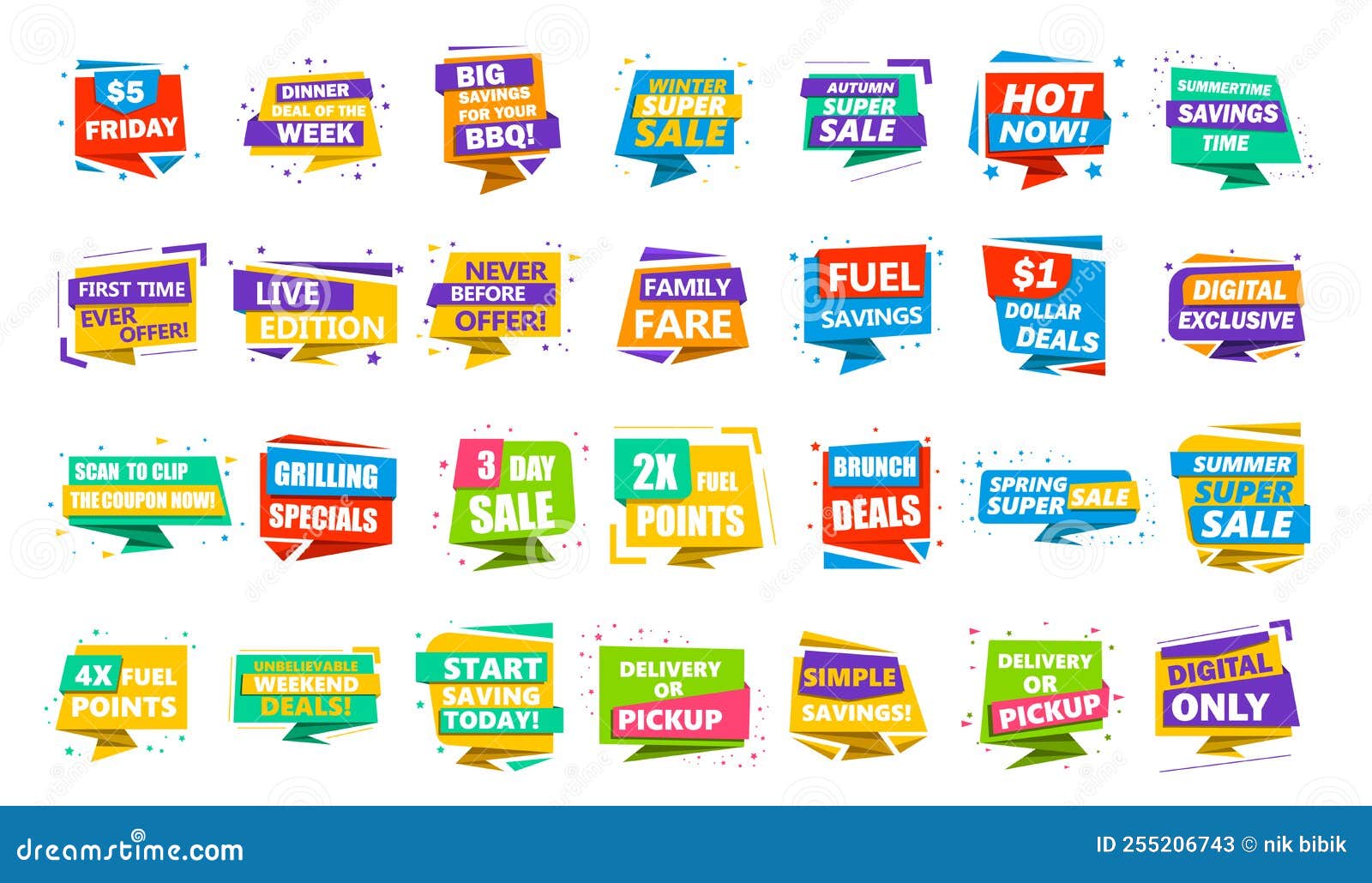 Big Set of Tags, Vector Illustration Stock Vector - Illustration of ...