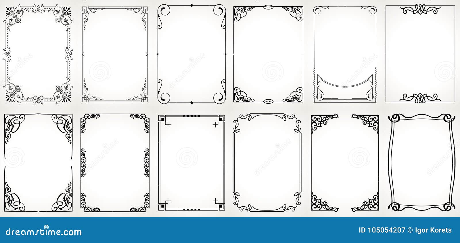 Big Set Template of Decorative Vintage Frames,borders Rectangular Shape ...