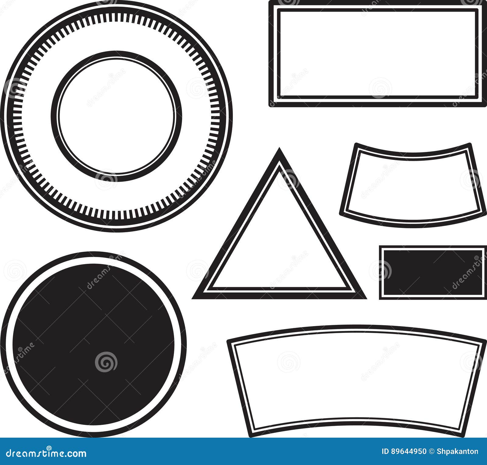 Big Set of Templates for Rubber Stamps. Vector Illustration. Stock ...