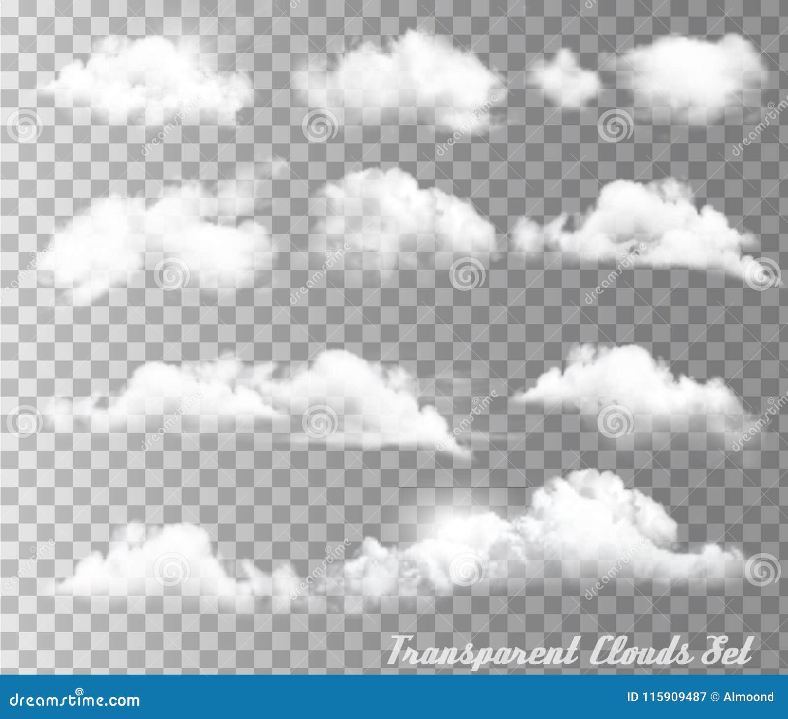 A Set Of Six Different Clouds In Various Stages Of Development, PNG ...