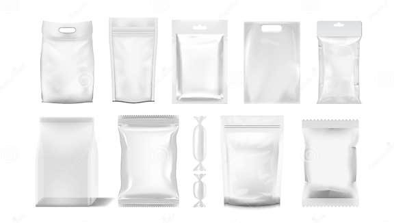 Big Set of Transparent Empty Plastic Packaging Stock Illustration ...