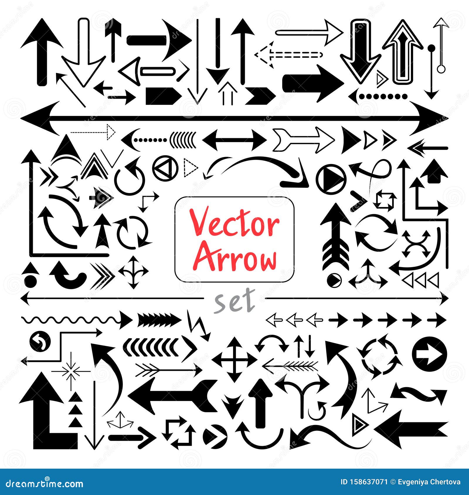 Big Set of Vector Arrows, Arrow Icon, Pointer Sign, Symbol. Collection ...