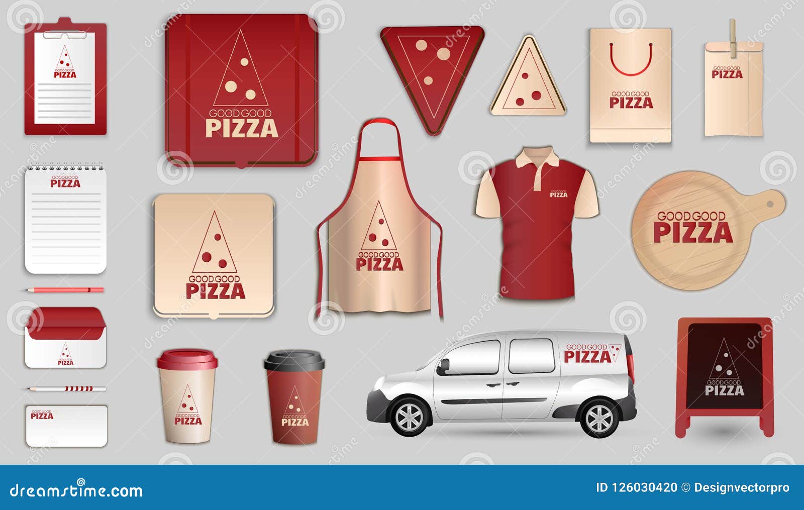 Pizza Branding Design Vector Set. Stock Vector - Illustration of ...