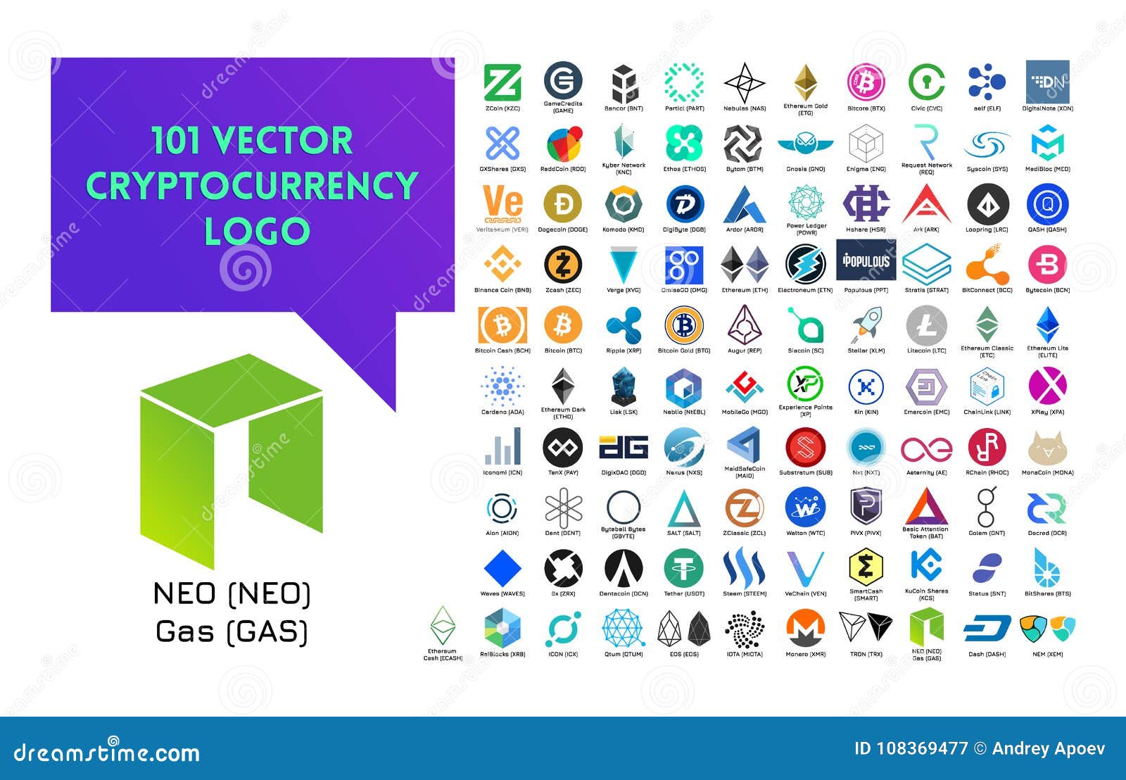 Big Set of Vector Colorful Cryptocurrency Logo Editorial Photography ...