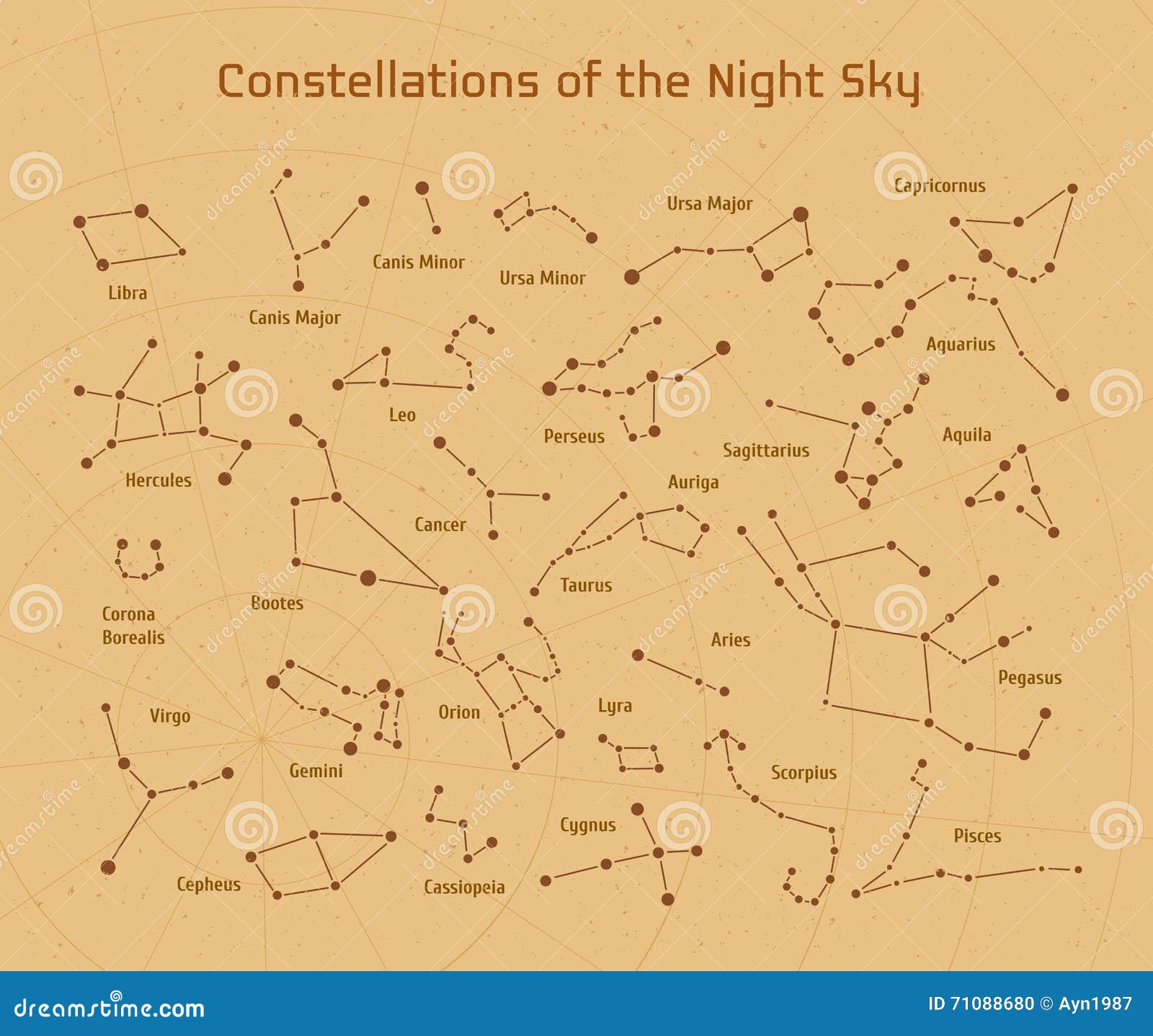 Big Set of Vector 28 Constellations. Collection of Zodiac ...