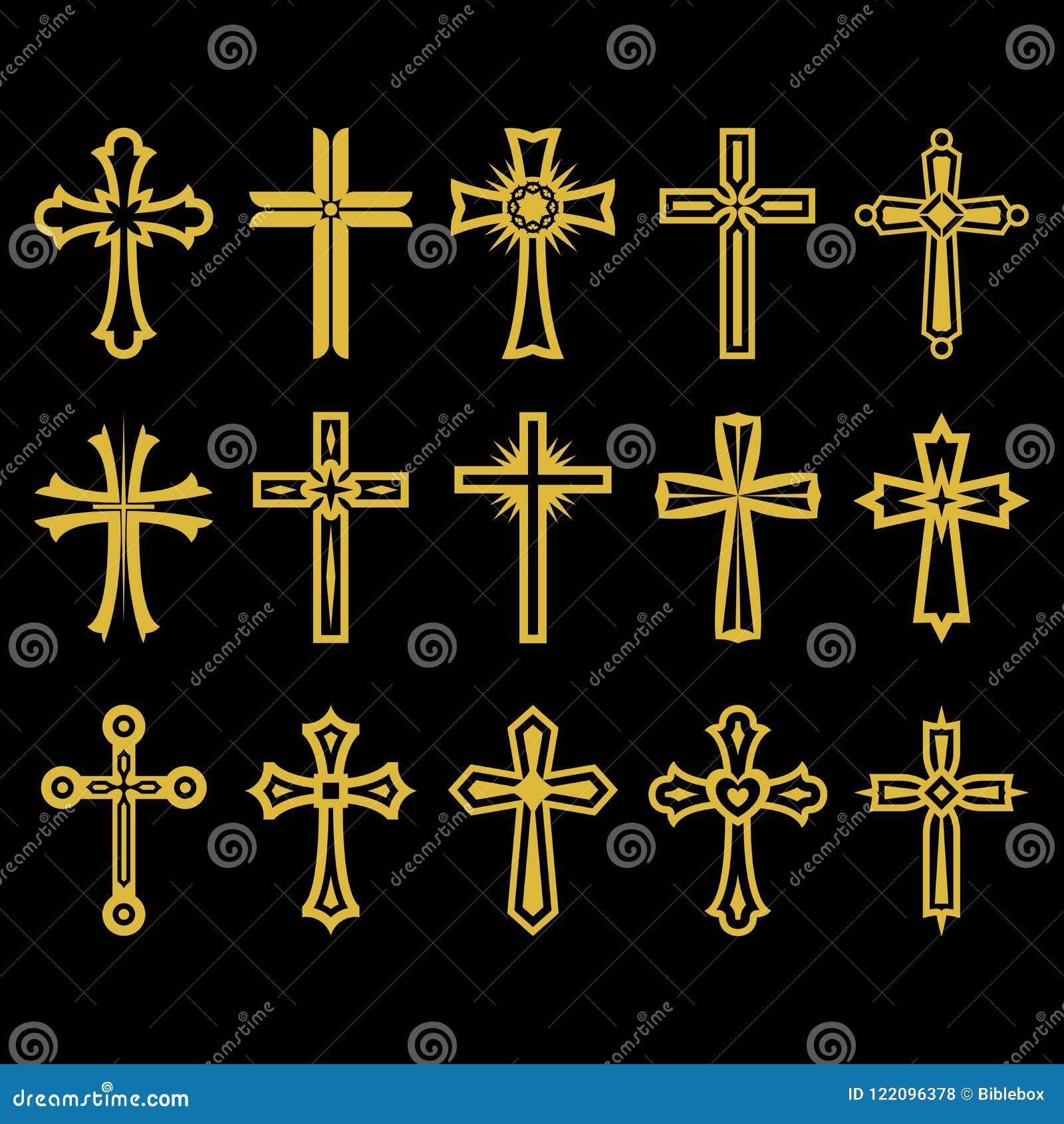 Big Set Of Vector Cross, Collection Of Design Elements For Creating ...