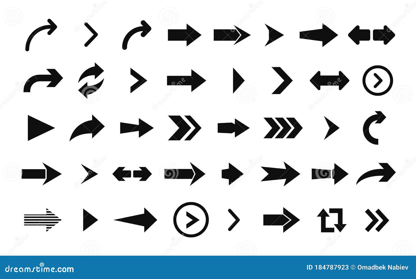 Big Set of Vector Flat Arrows Stock Vector - Illustration of pictogram ...