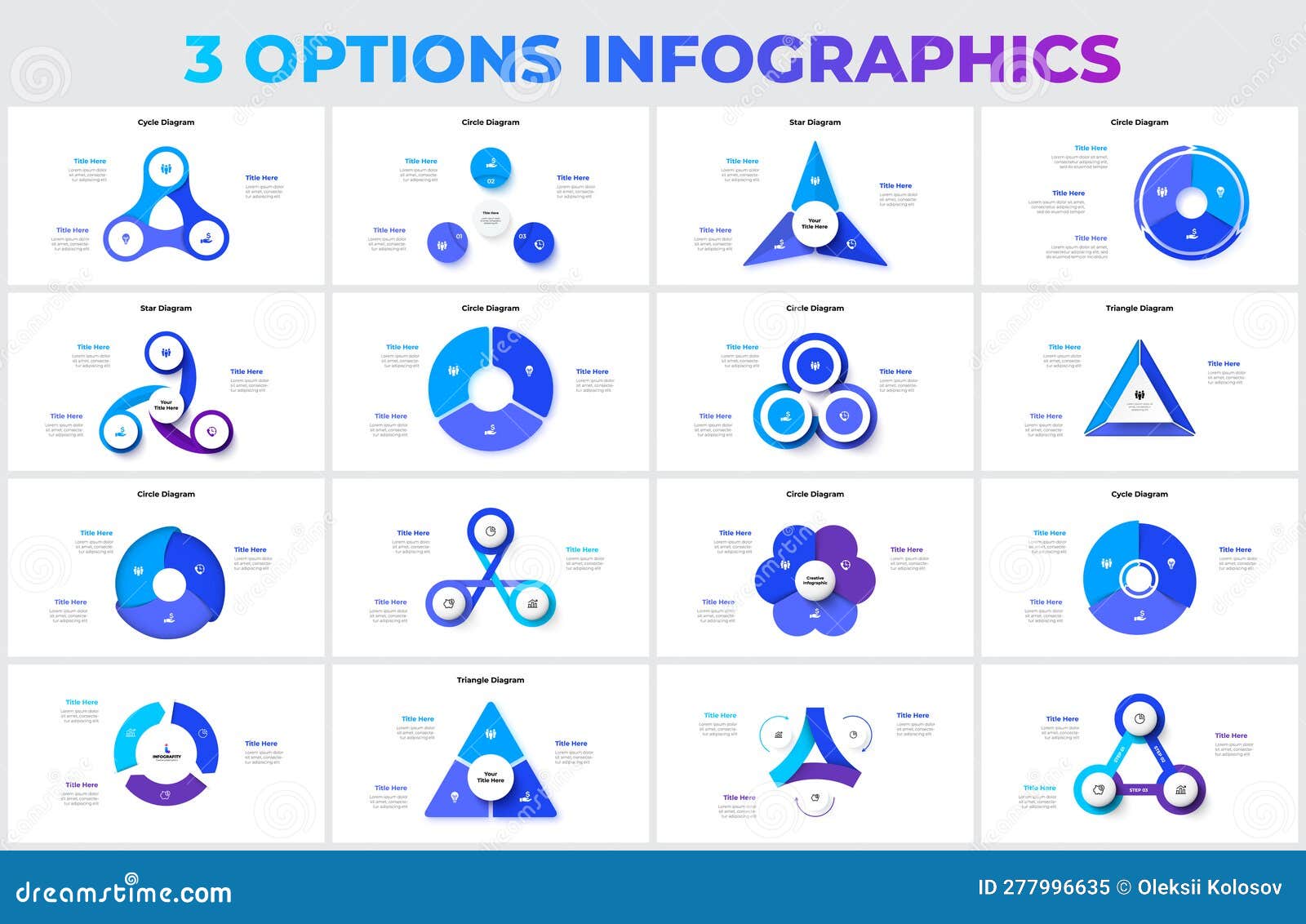 Big Set of Vector Triangles, Circles and Other Elements for Infographic ...