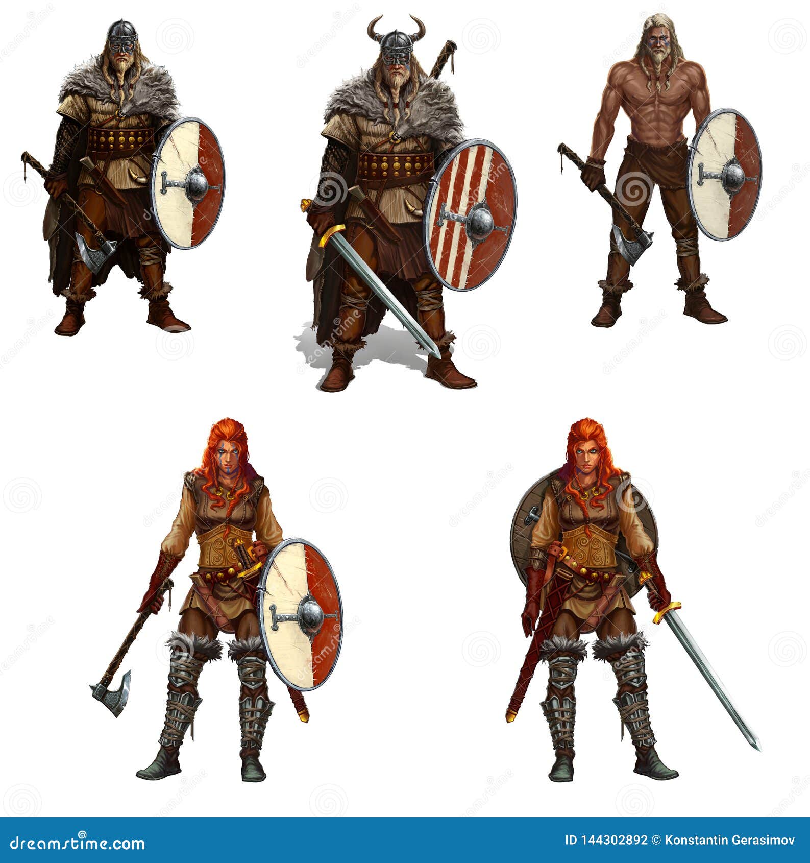 Redhead Viking. Scandinavian Warrior. Military Man. Cartoon Vector ... Redhead Viking. Scandinavian Warrior. Military Man. Cartoon Vector ...