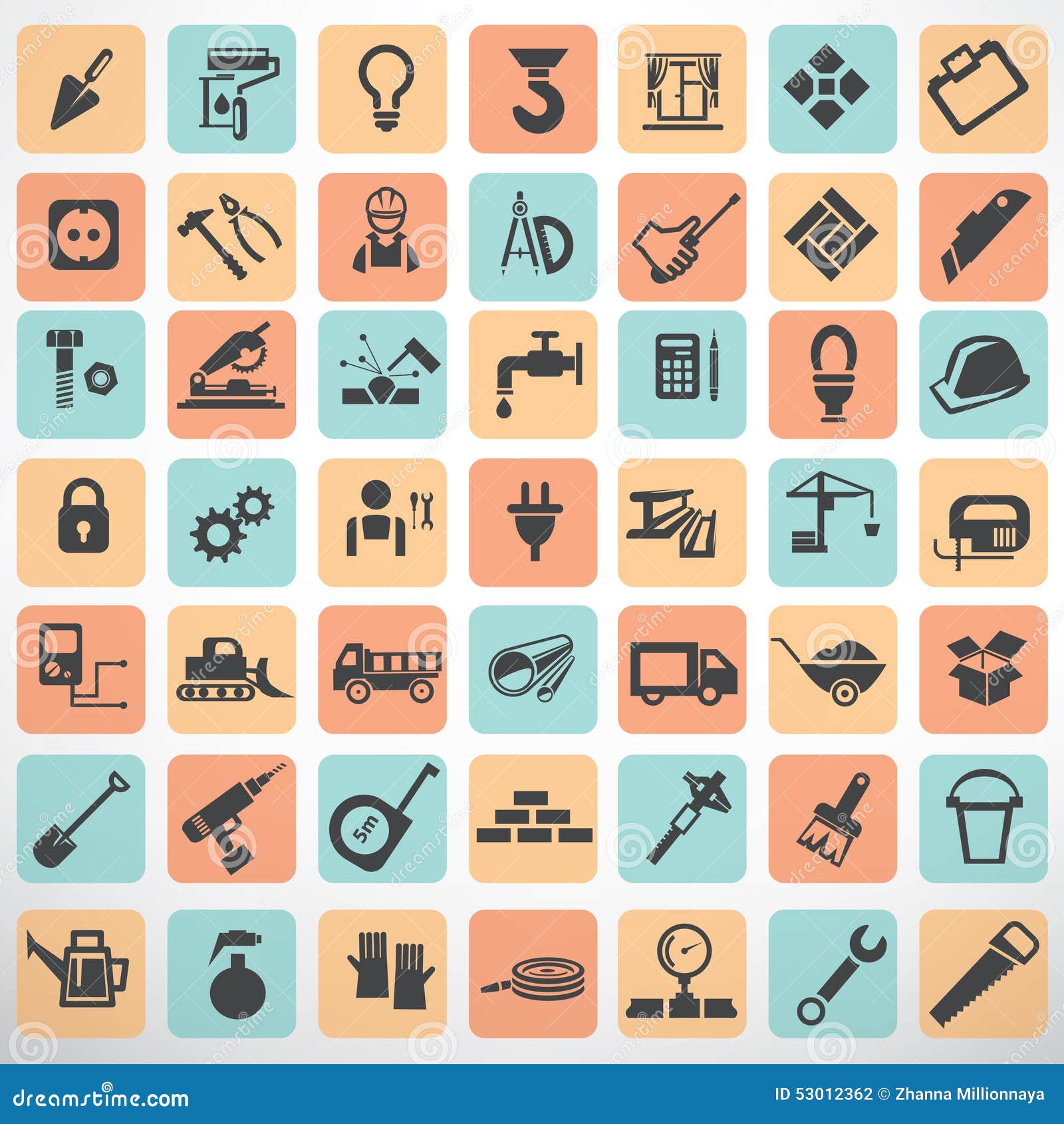 Big Set of Work Tools and Construction Icons Stock Vector ...